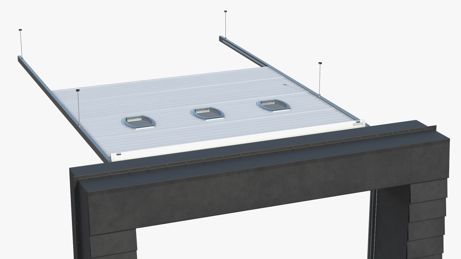 3D Retractable Truck Dock Shelter With Rolling Door Rigged Model ...