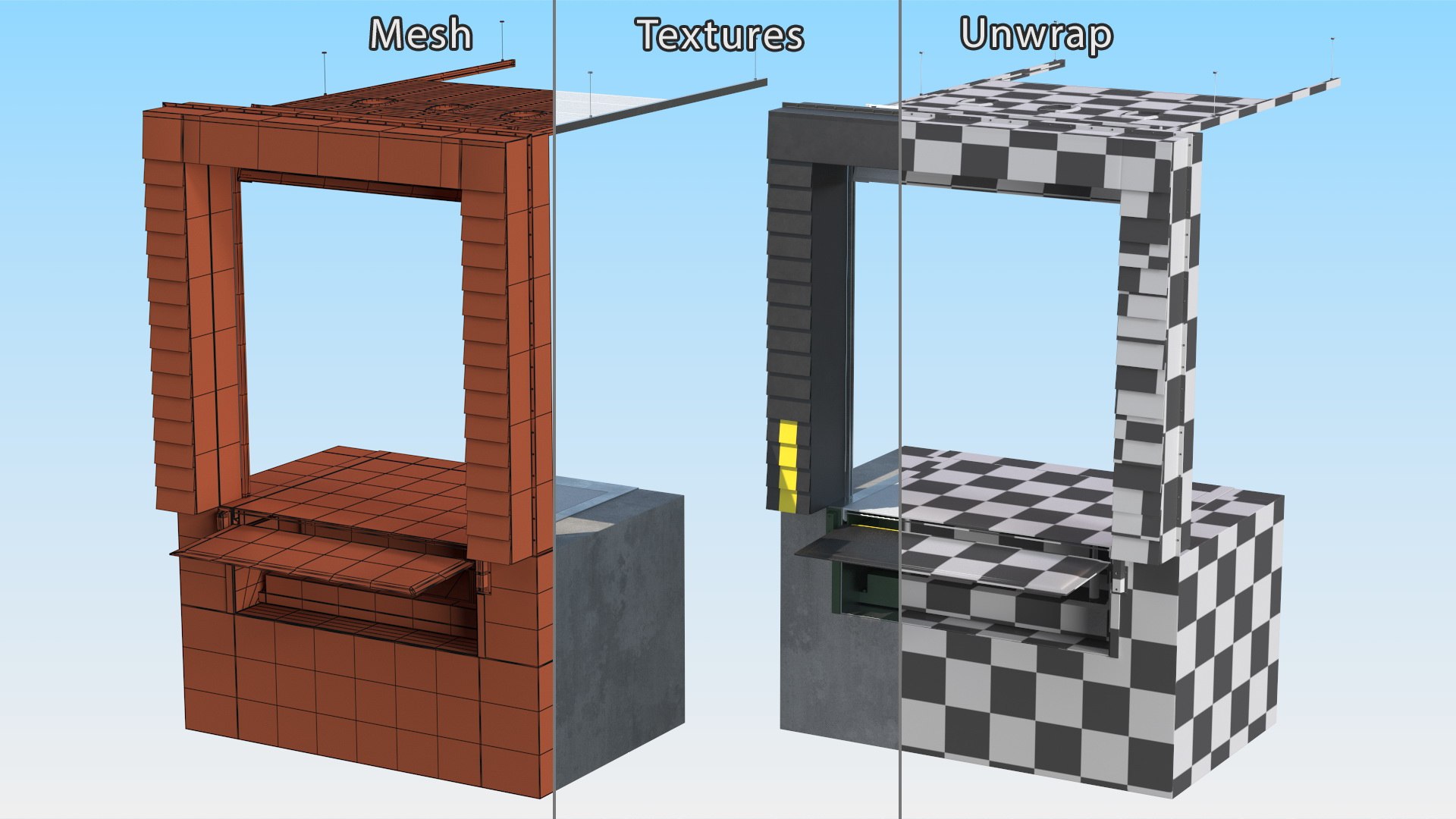 3D Retractable Truck Dock Shelter With Rolling Door Rigged Model ...