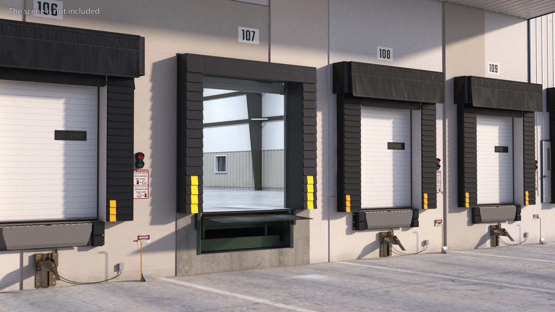 3D Retractable Truck Dock Shelter With Rolling Door Rigged Model ...