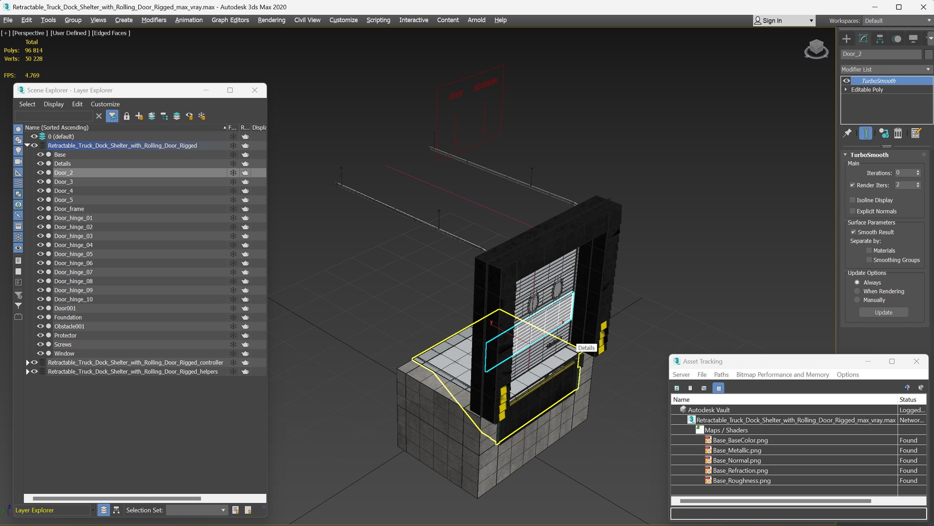 3D Retractable Truck Dock Shelter With Rolling Door Rigged Model ...
