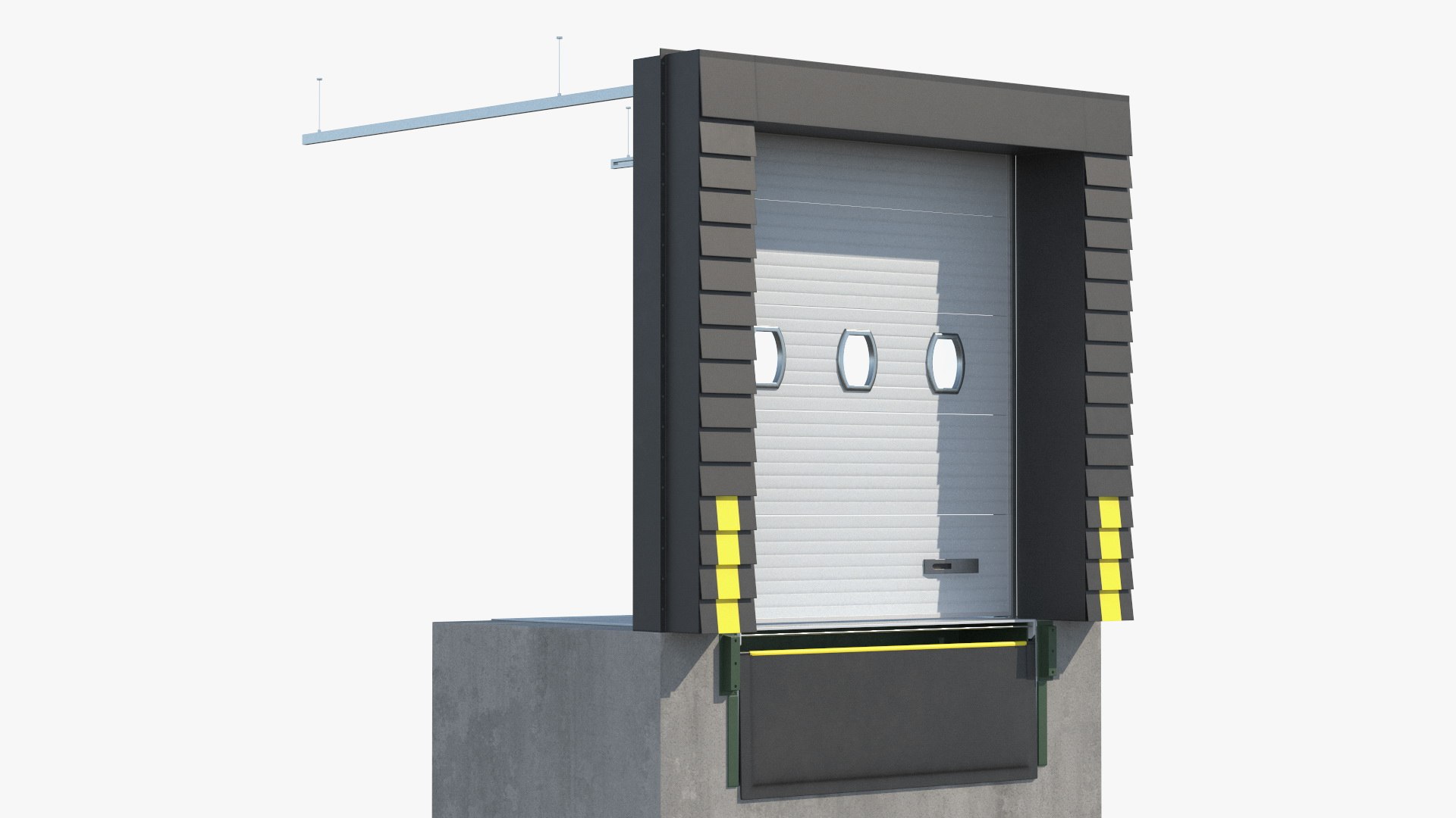 3D Retractable Truck Dock Shelter With Rolling Door Rigged Model ...