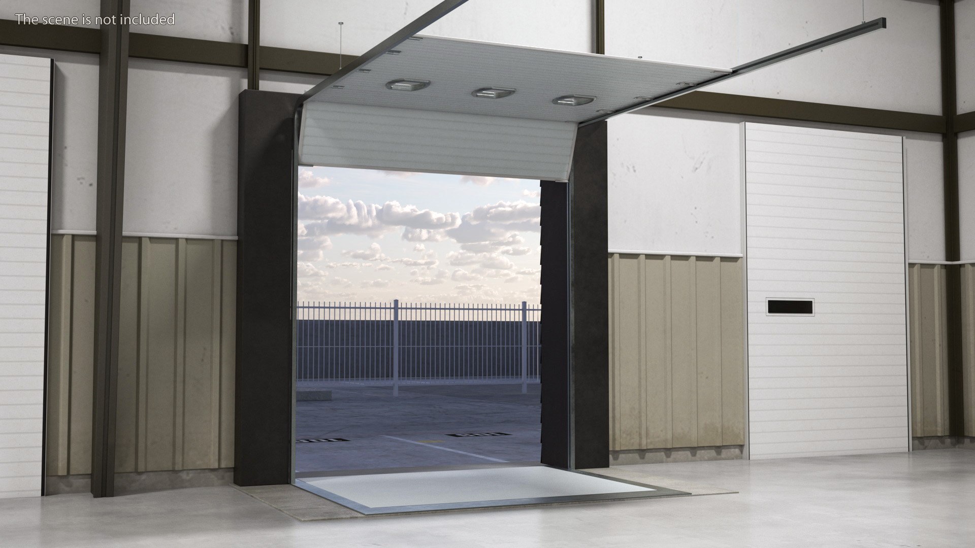 3D Retractable Truck Dock Shelter With Rolling Door Rigged Model ...