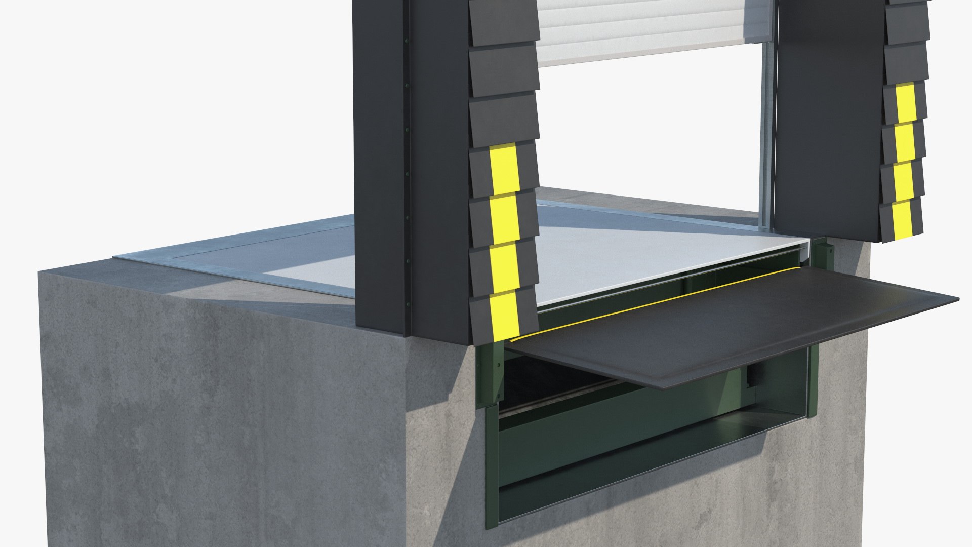 3D Retractable Truck Dock Shelter With Rolling Door Rigged Model ...