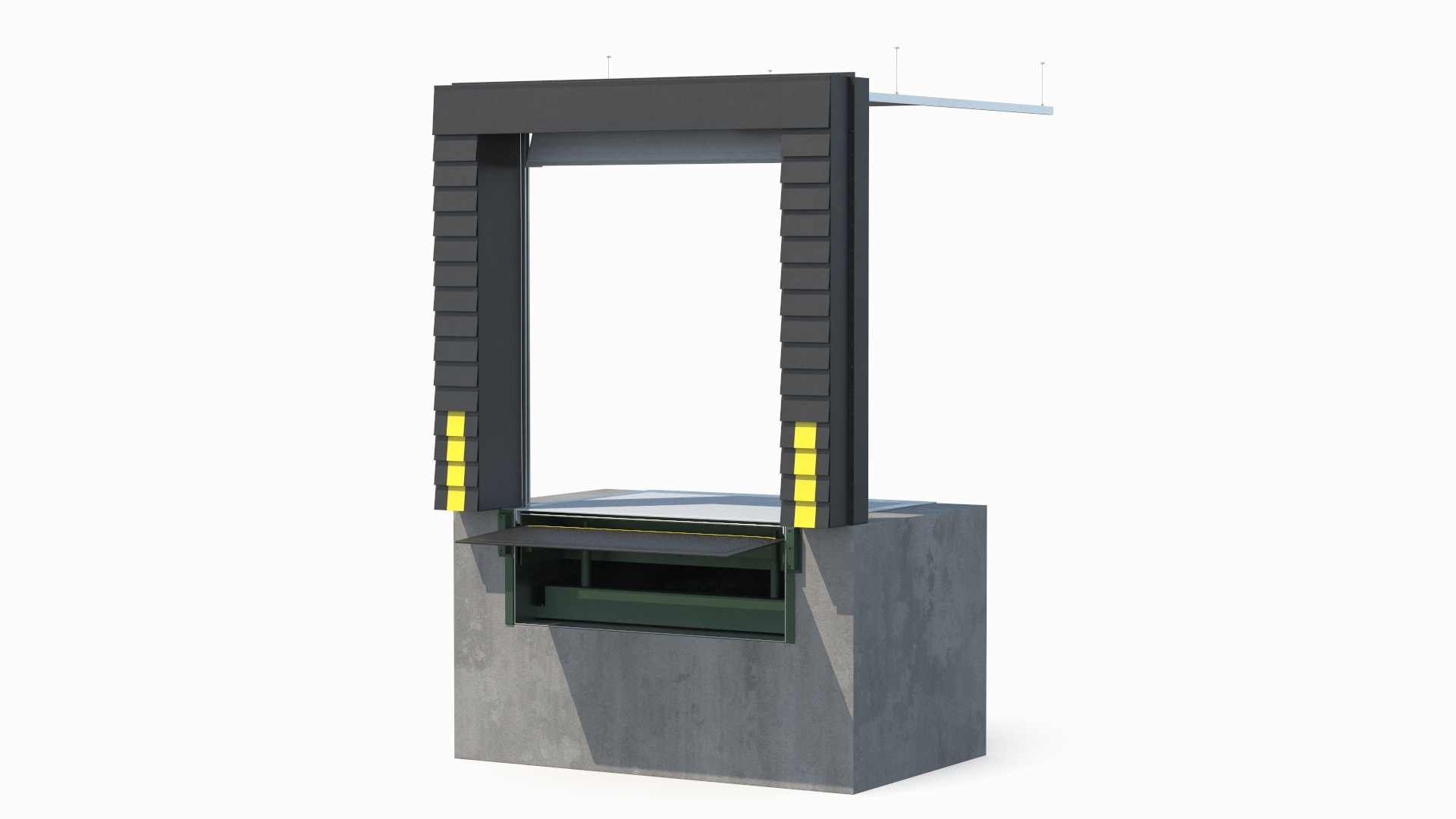3D Retractable Truck Dock Shelter With Rolling Door Rigged Model ...