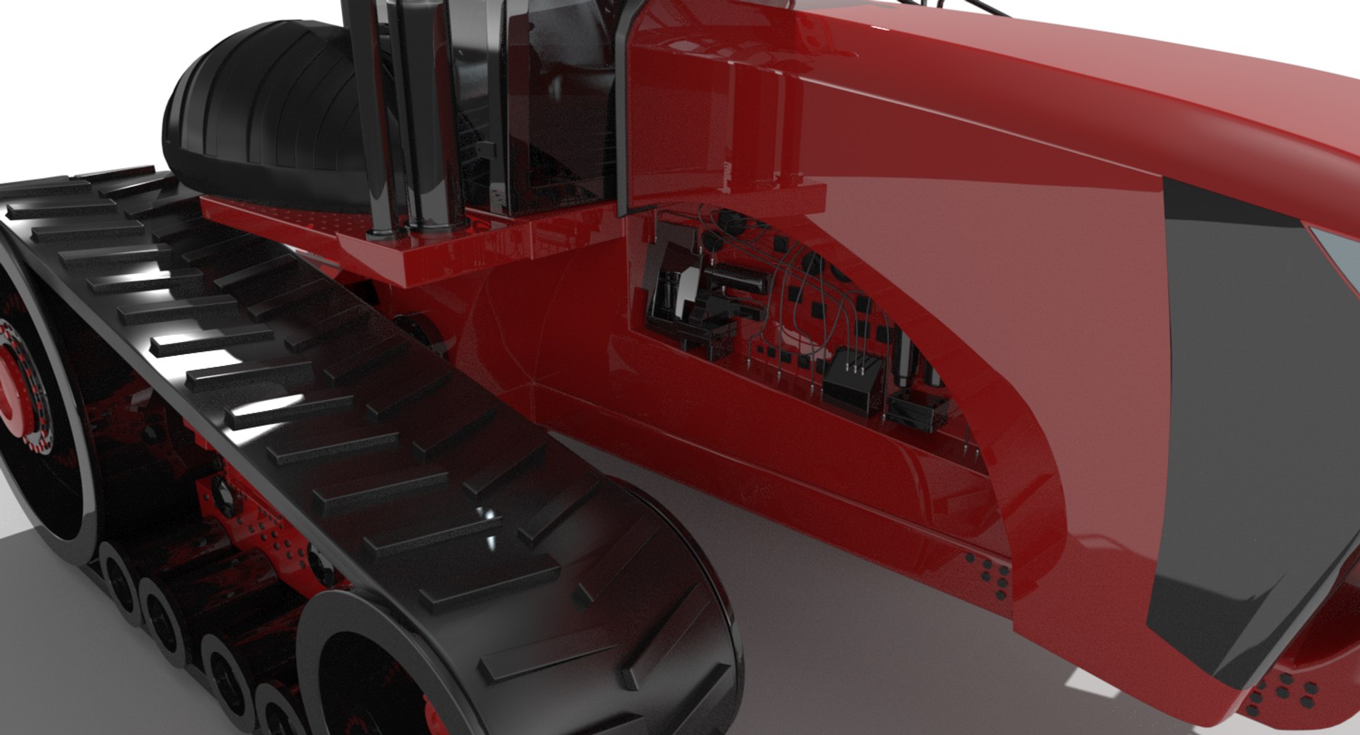 3d model scraper agriculture tractor