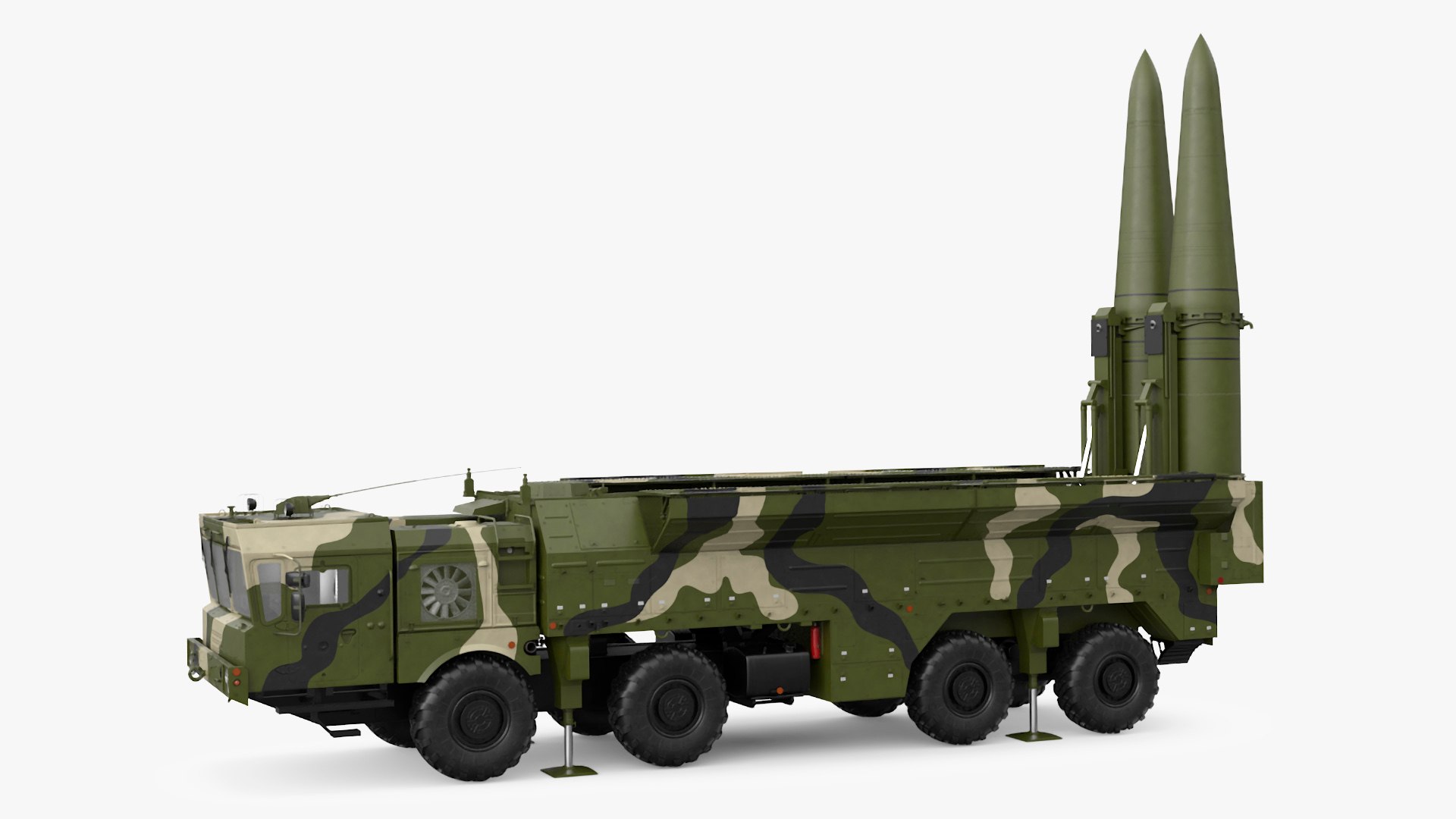 3D Iskander SS-26 Stone In Camouflage Coloring In Combat Readiness ...