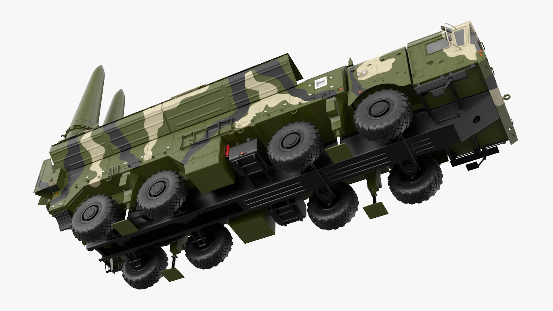 3D Iskander SS-26 Stone In Camouflage Coloring In Combat Readiness ...