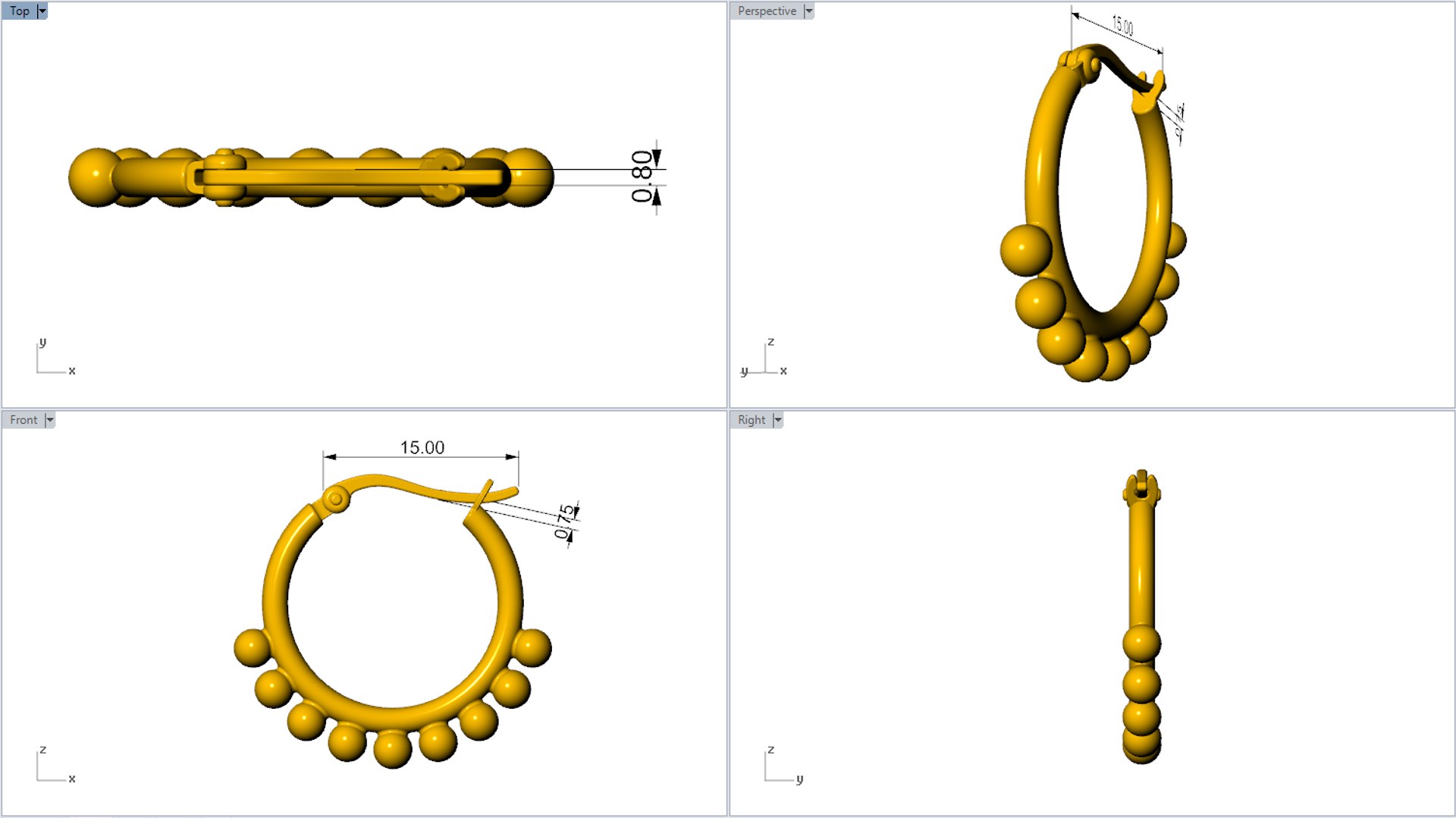 Hinged Hoop Earring Finding 3D Model - TurboSquid 2017981