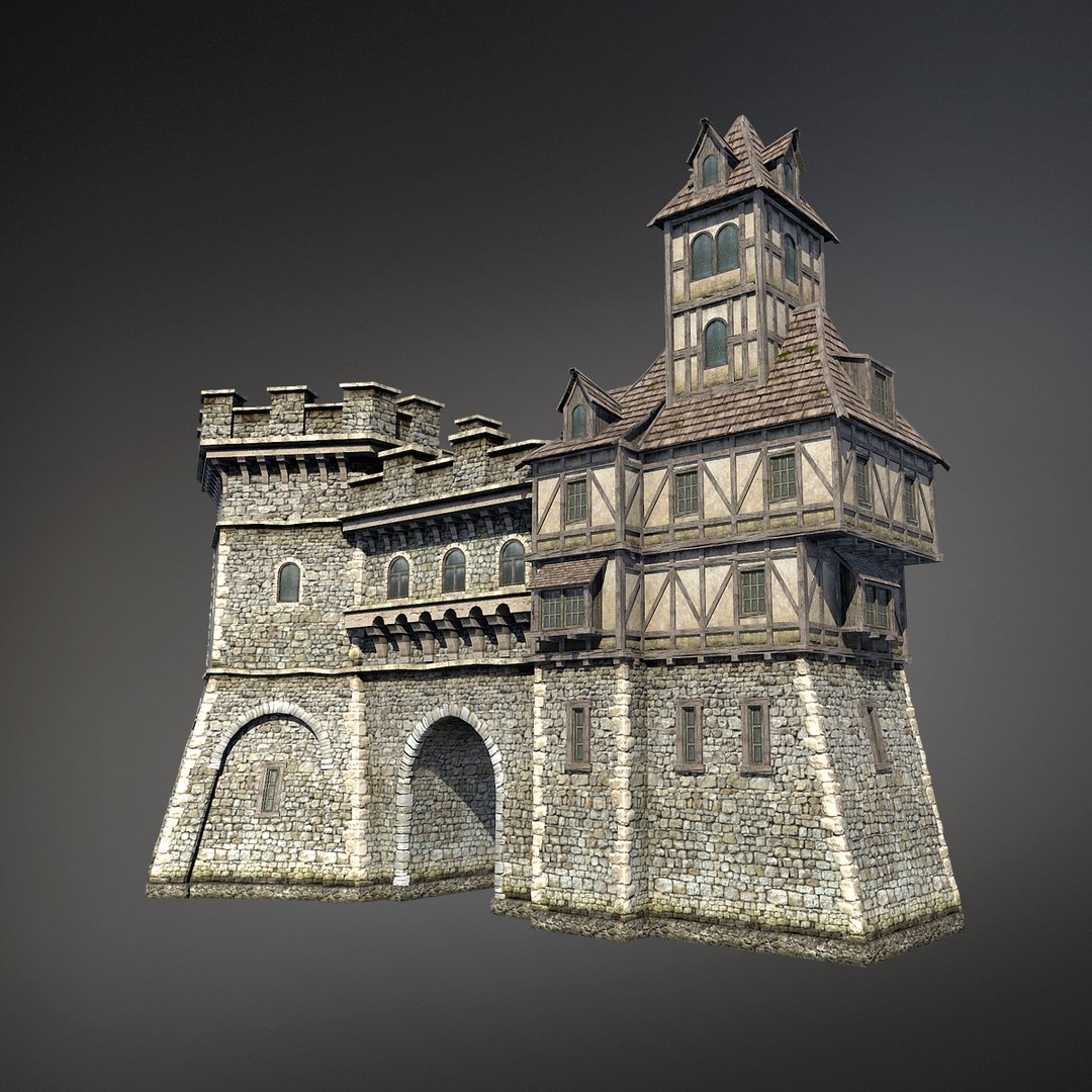 3d Model Medieval Fantasy Town Gate