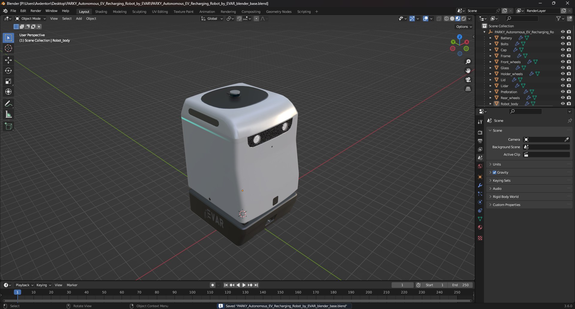 3D Model PARKY Autonomous EV Recharging Robot By EVAR - TurboSquid 2310139