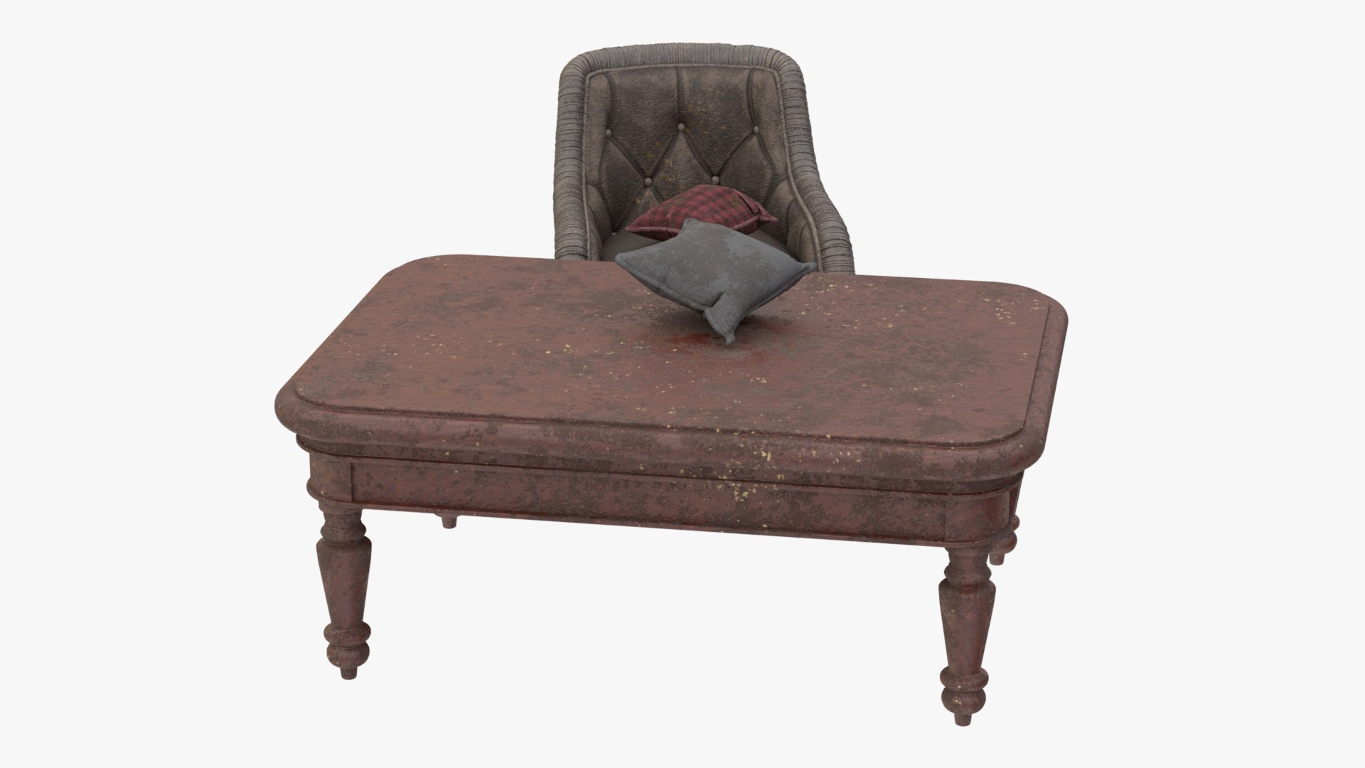 4K Dirty Abandoned Table With Sofa 3D - TurboSquid 2051490