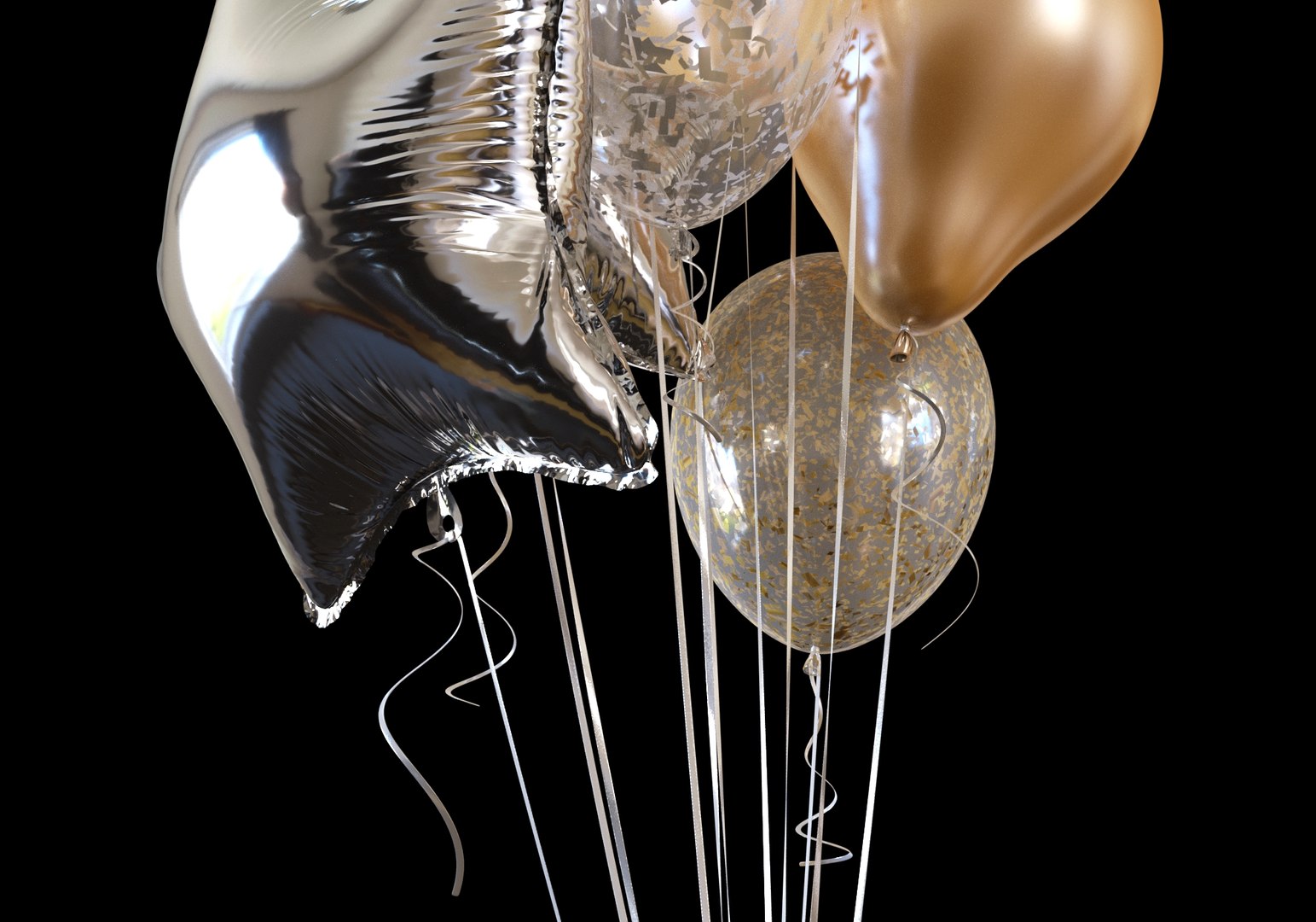 3D Model Helium Balloons - TurboSquid 1613291
