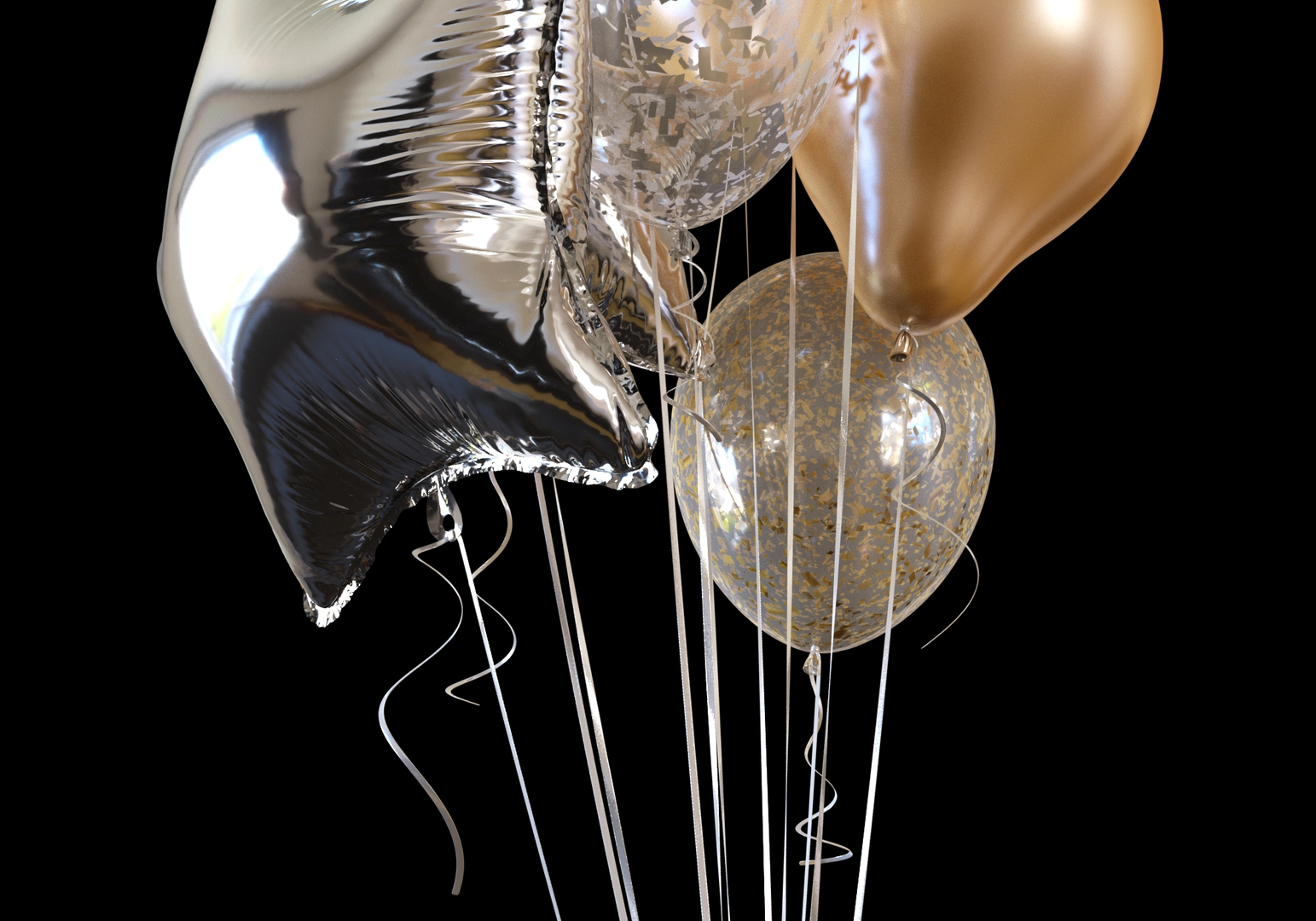 3D model helium balloons - TurboSquid 1613291