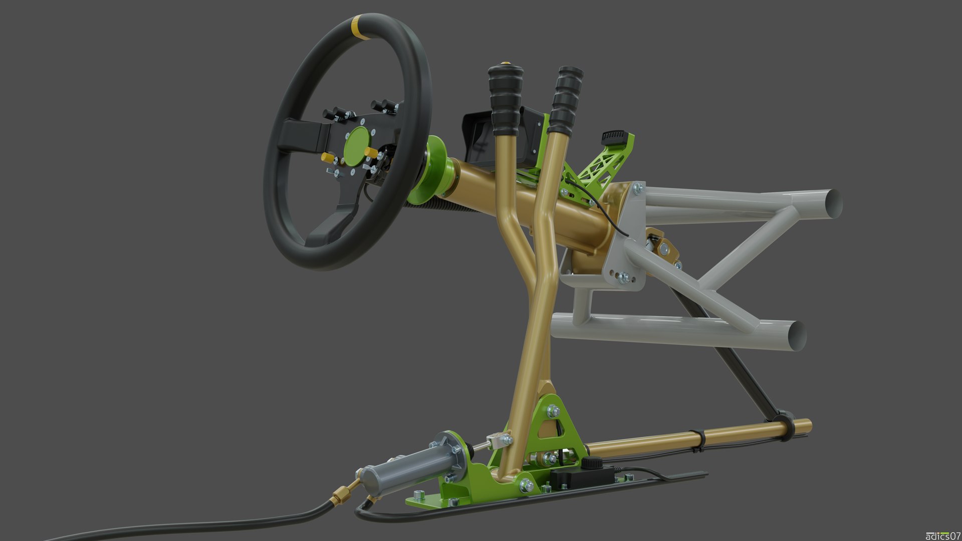 3D Model High-poly Steering Wheel Gearshift And Handbrake For Rally Car ...