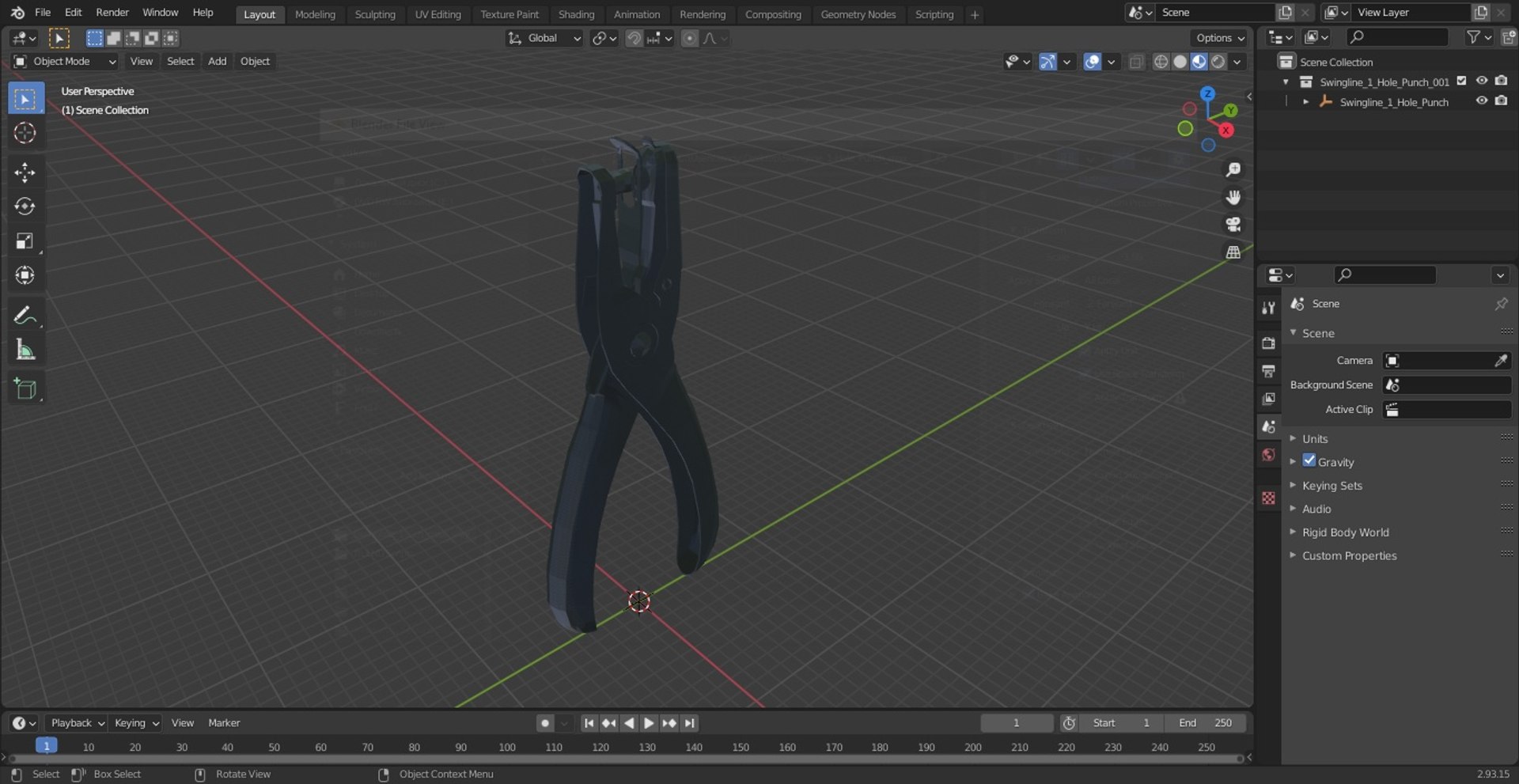 Swingline 1-Hole Punch 3D model - TurboSquid 2040955