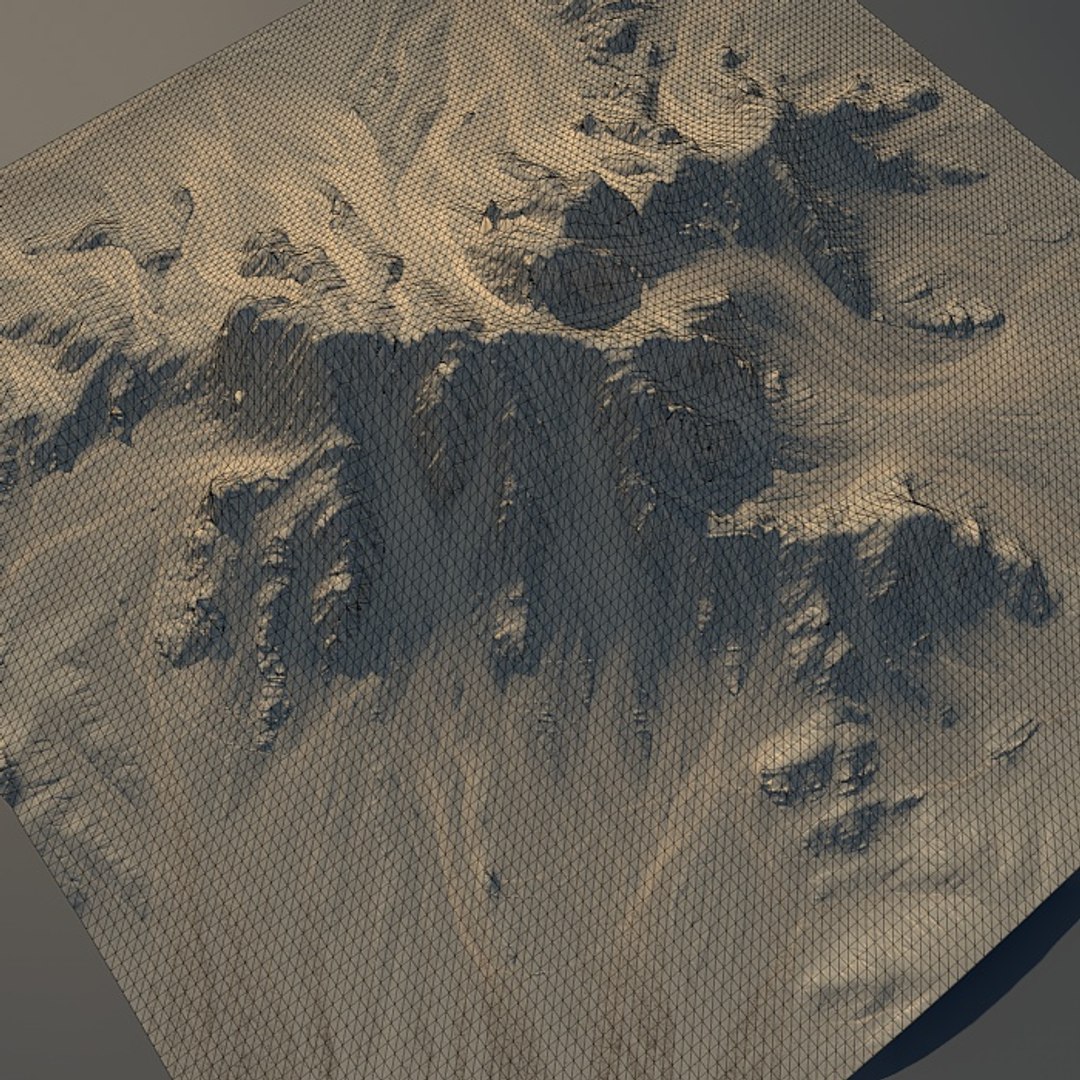 3d model of mountain maps terrain
