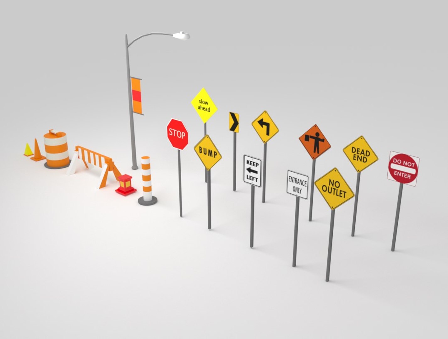 Traffic Sign Boards 3D - TurboSquid 1657316