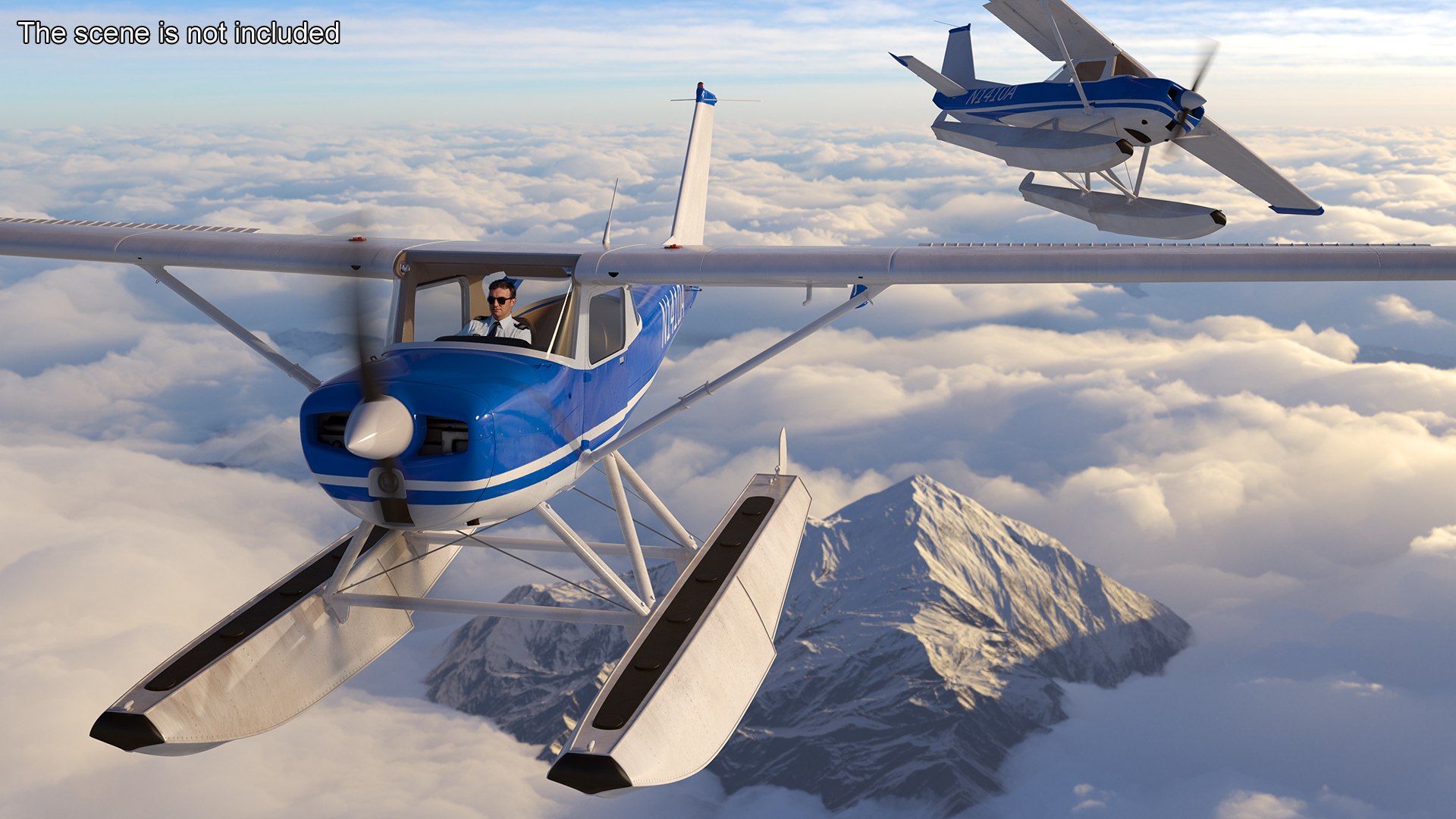 3D Seaplane With Floats Cessna 150 Rigged For Cinema 4D - TurboSquid ...