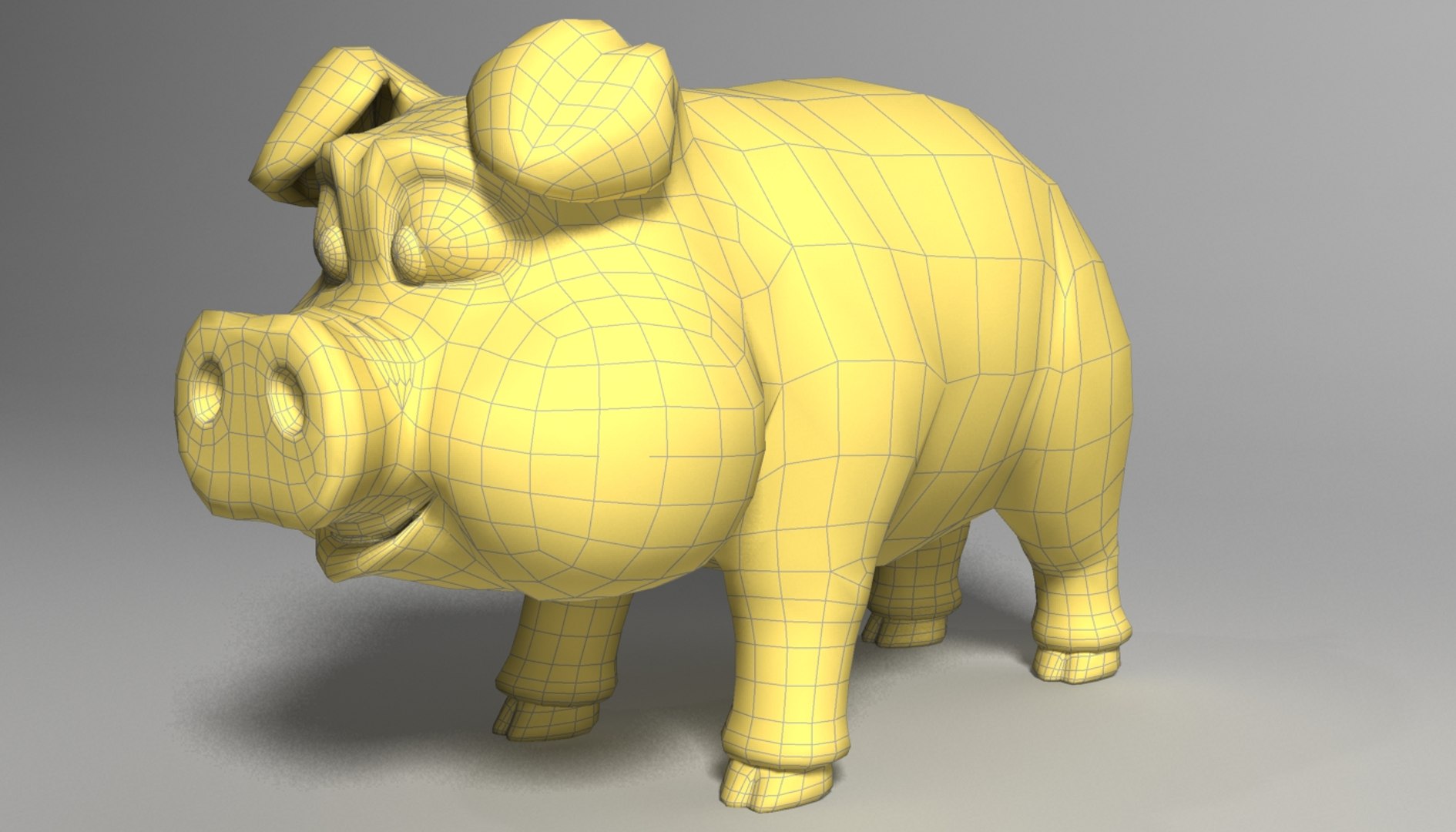 Cute Cartoon Pig Rigged 3d Max