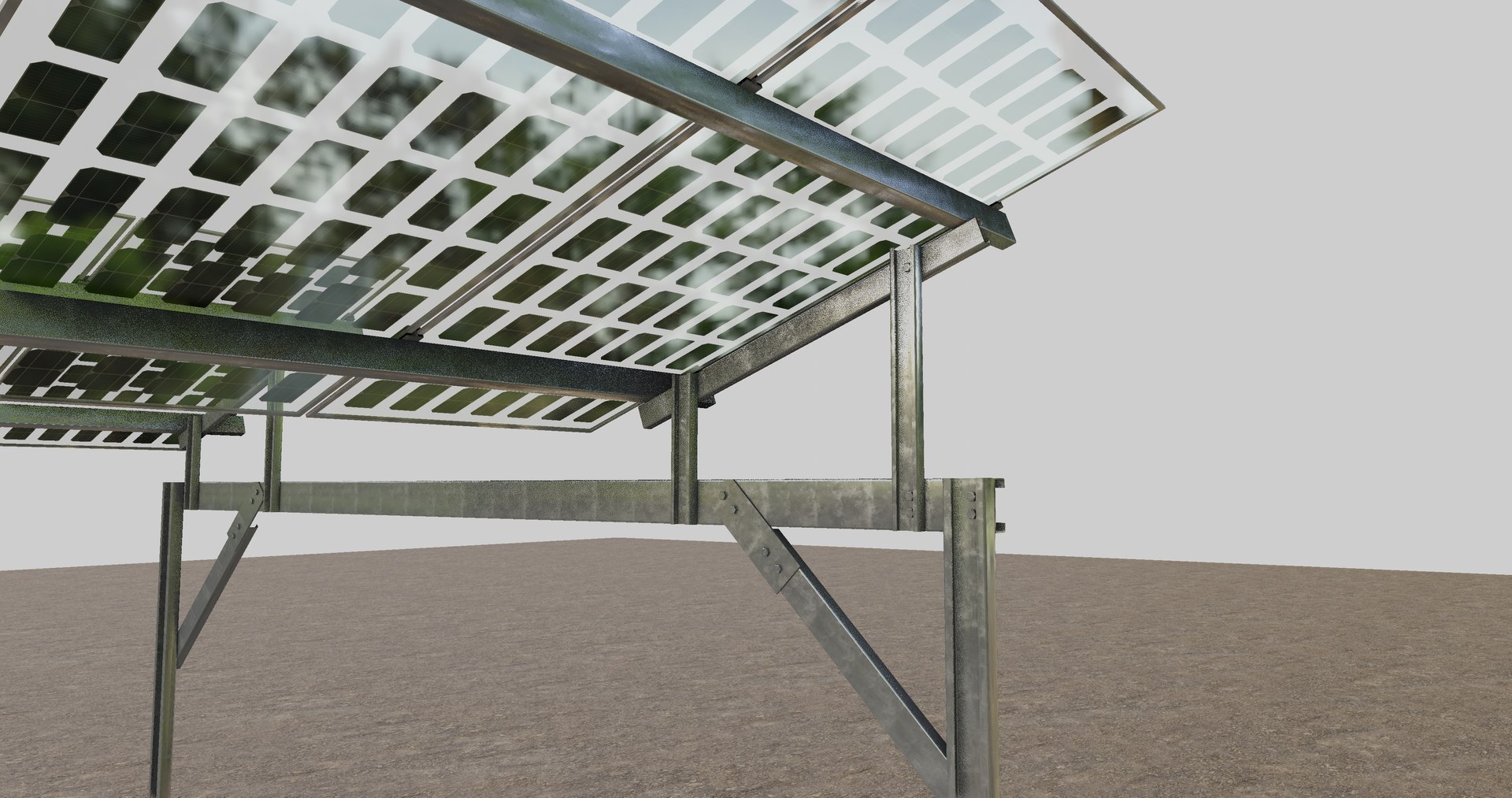 3D model Solar Steel Construction For Farms Type-3 - TurboSquid 2149664