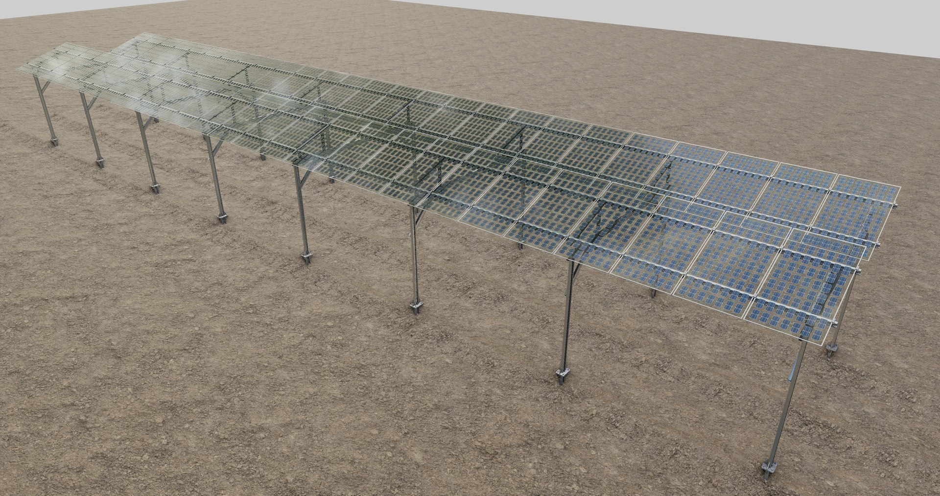 3D Model Solar Steel Construction For Farms Type-3 - TurboSquid 2149664