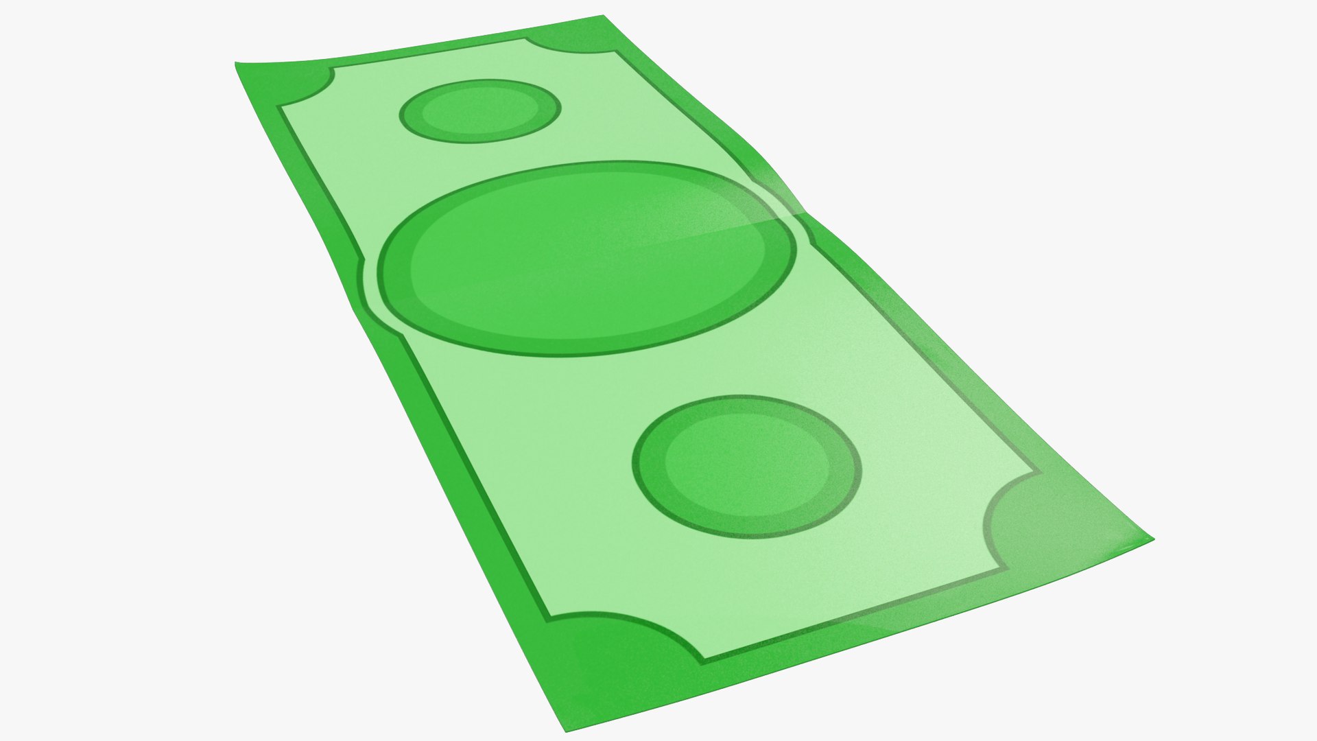 Cartoon Money Bill V2 3D Model - TurboSquid 2004533