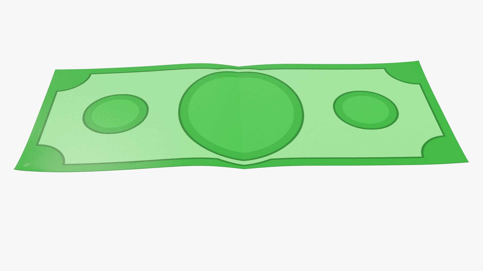 Cartoon Money Bill V2 3D Model - TurboSquid 2004533