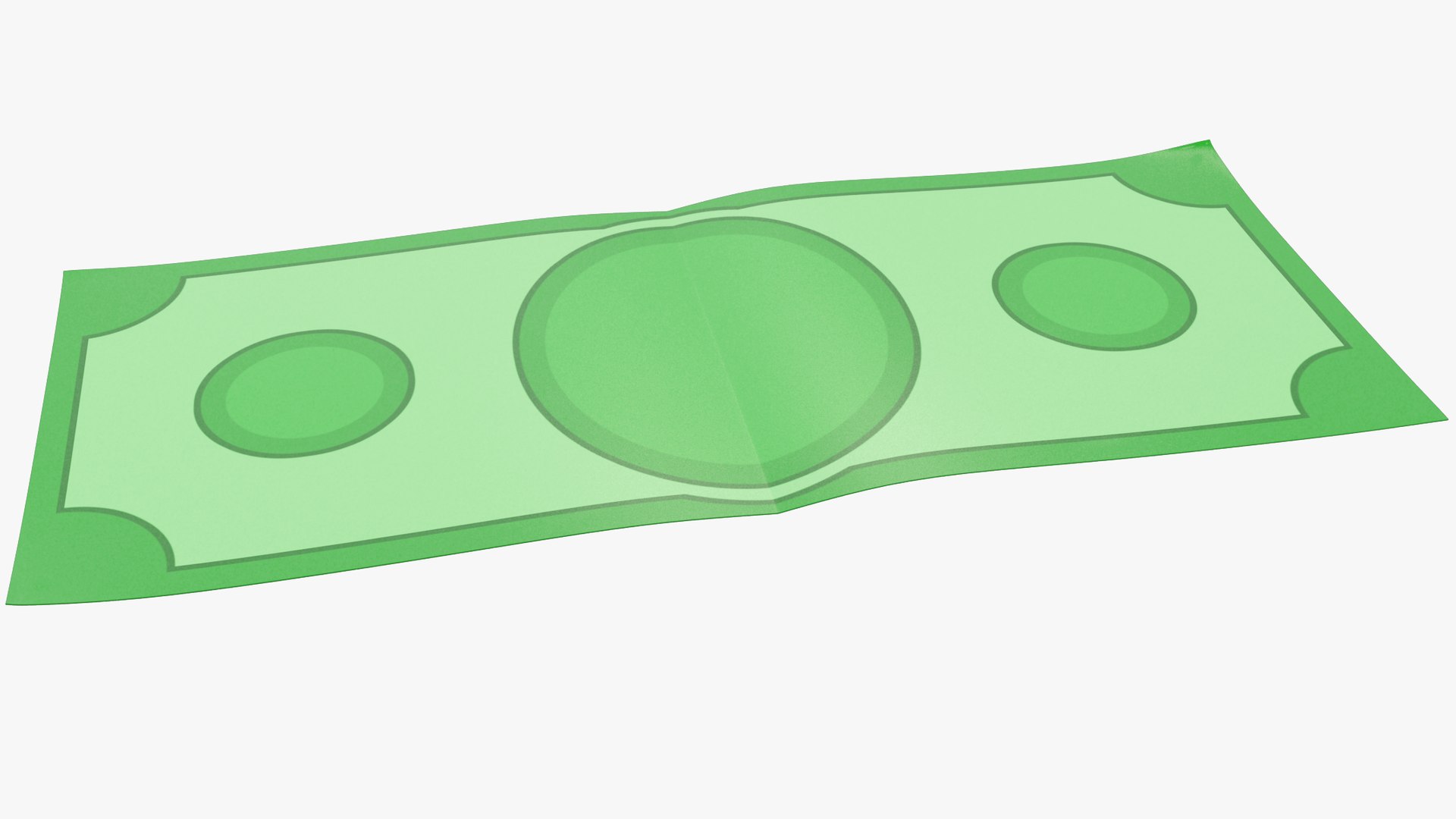 Cartoon Money Bill V2 3D Model - TurboSquid 2004533