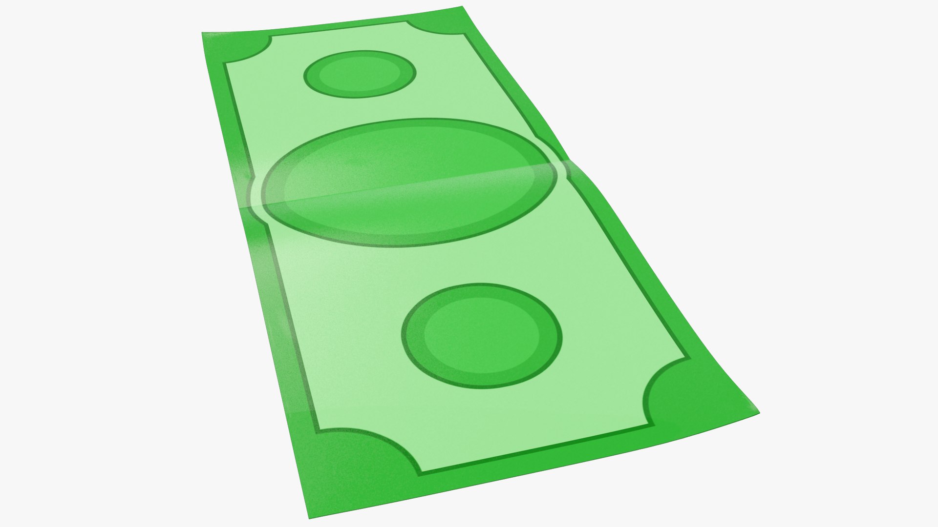Cartoon Money Bill V2 3D Model - TurboSquid 2004533