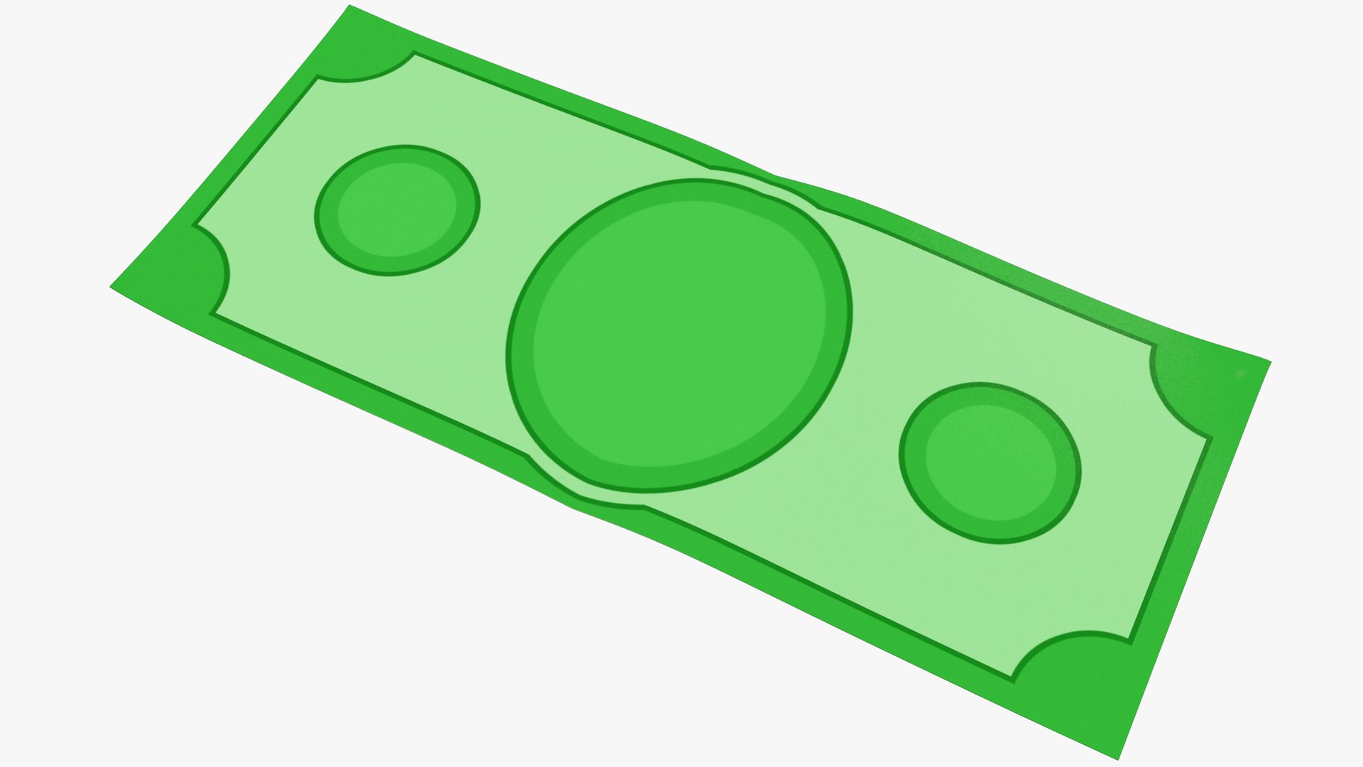 Cartoon Money Bill V2 3D Model - TurboSquid 2004533
