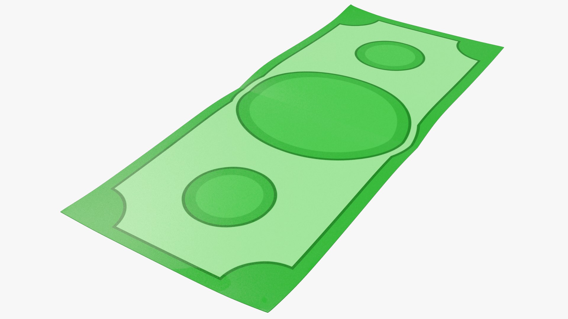 Cartoon Money Bill V2 3D Model - TurboSquid 2004533