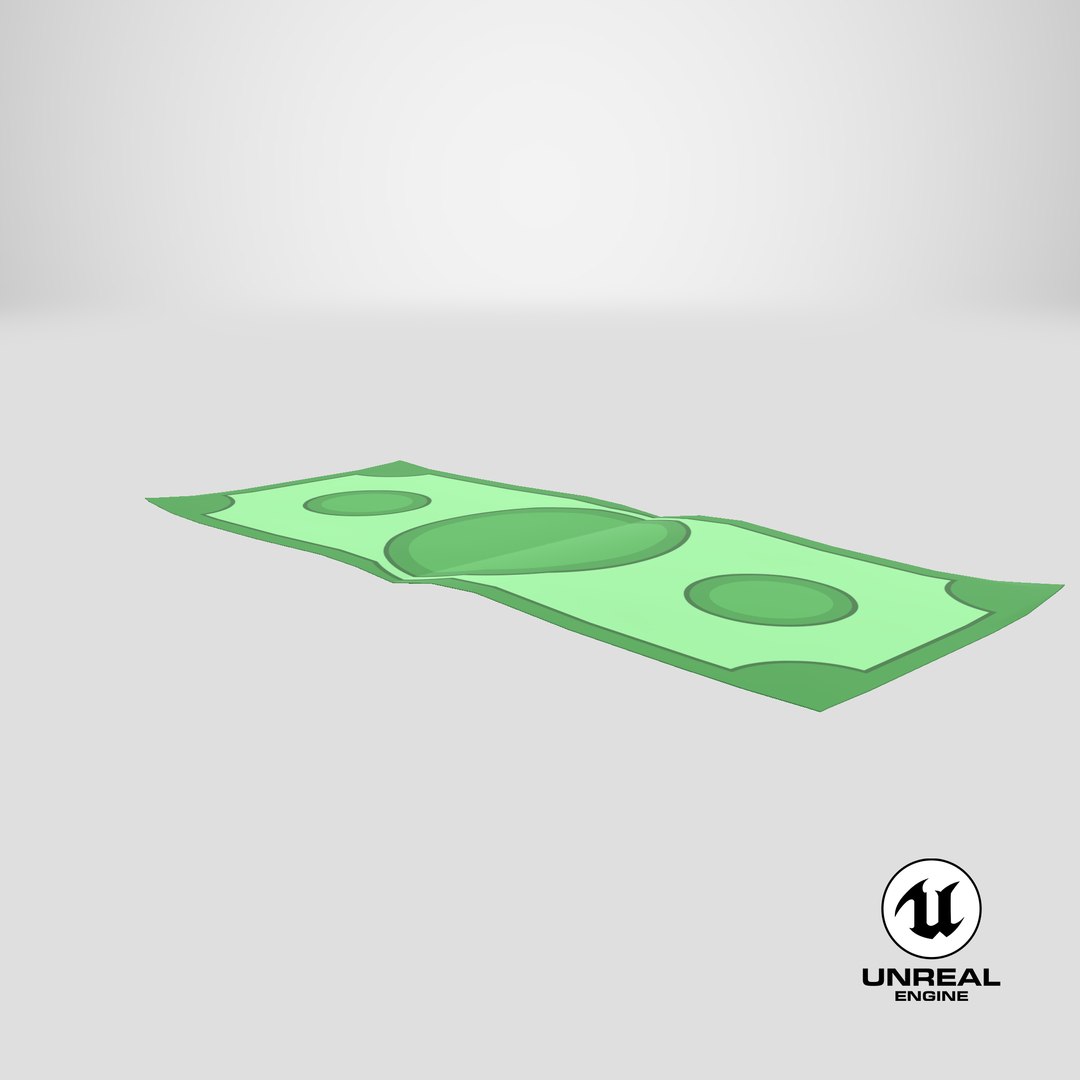 Cartoon Money Bill V2 3D model - TurboSquid 2004533