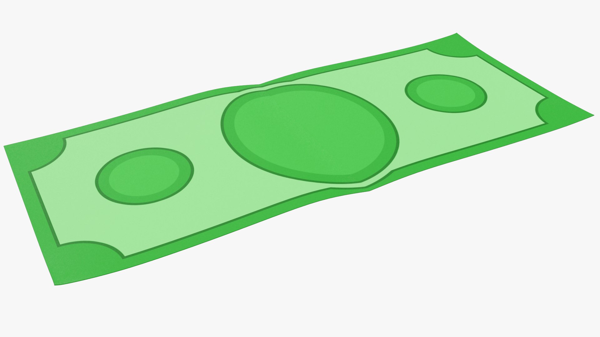 Cartoon Money Bill V2 3D Model - TurboSquid 2004533