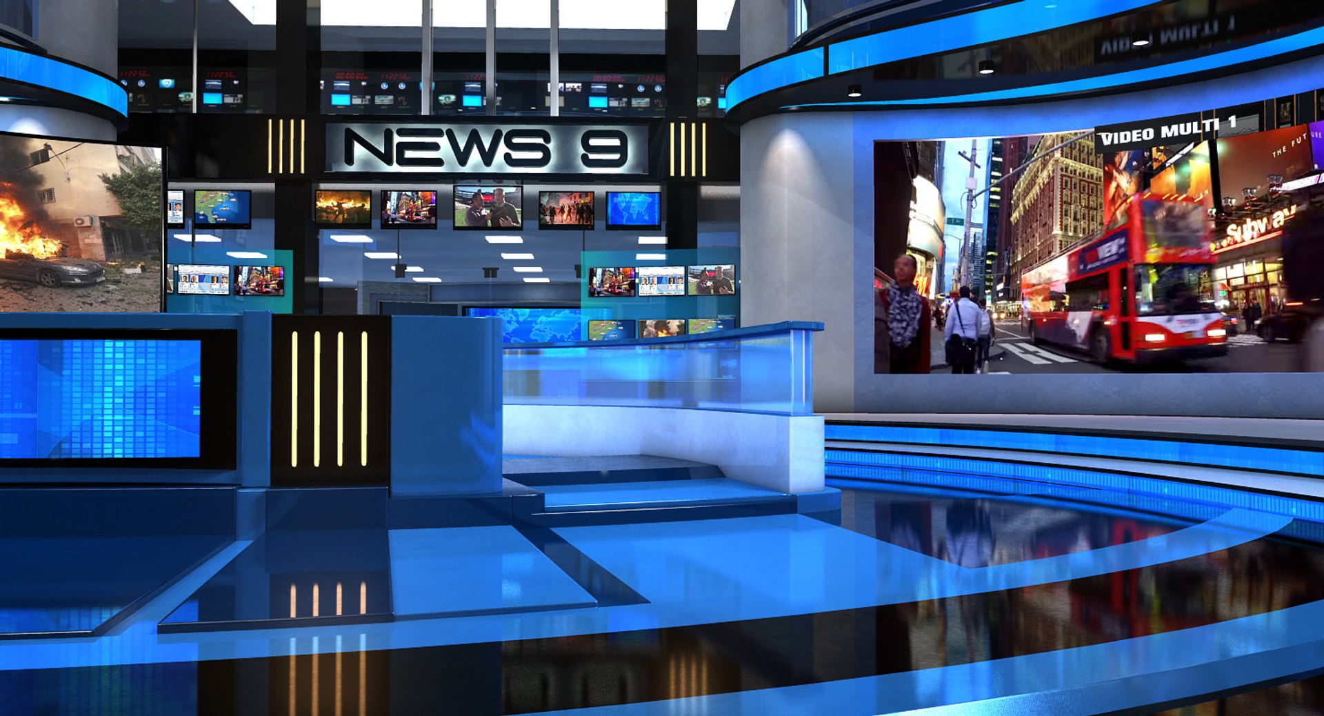3D Virtual Set News Studio Model - TurboSquid 1248991