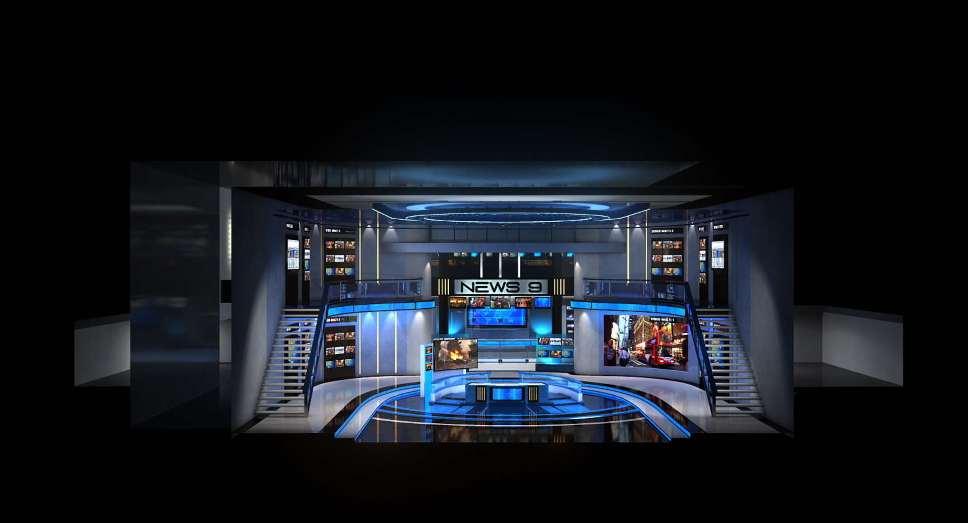 3D Virtual Set News Studio Model - TurboSquid 1248991