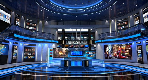 3D virtual set news studio model - TurboSquid 1248991