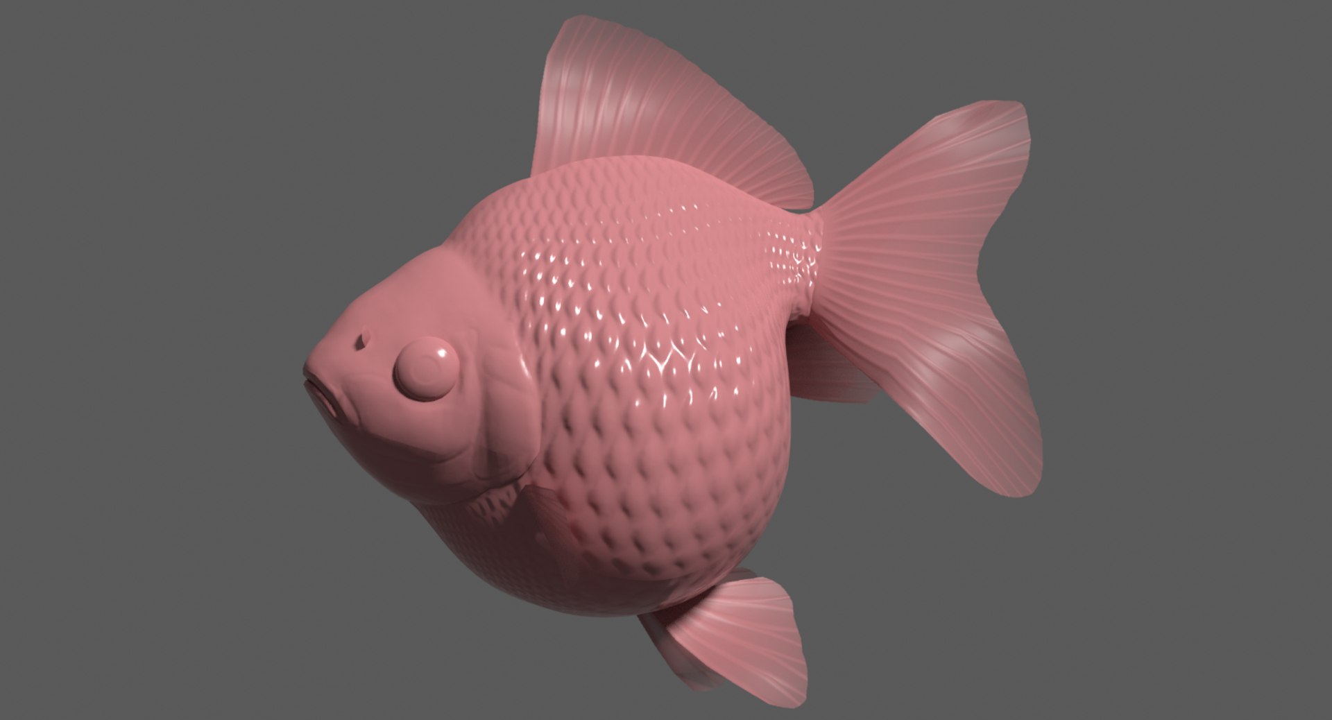 Fish Goldfish Ping-pong 3d Model