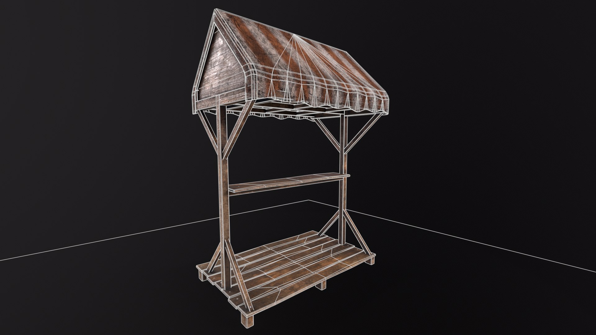 3D Medieval Market Stand - TurboSquid 2175697