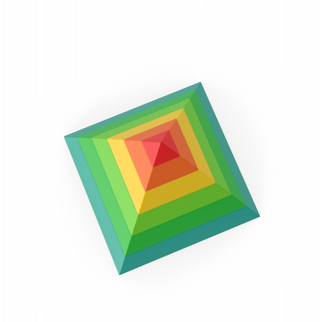3D Colored Pyramid Graph Bar - TurboSquid 2195228