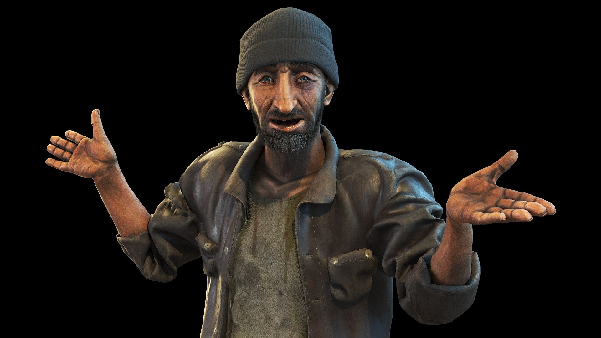 3D Model Homeless Person Vincent - TurboSquid 2068235