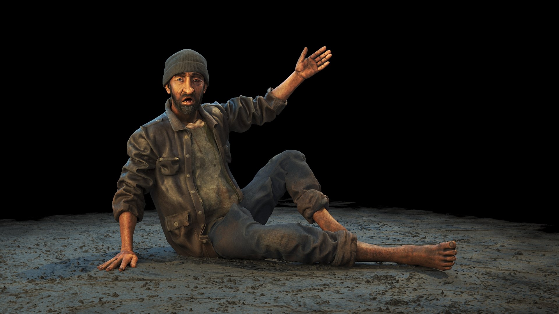 3D Model Homeless Person Vincent - TurboSquid 2068235