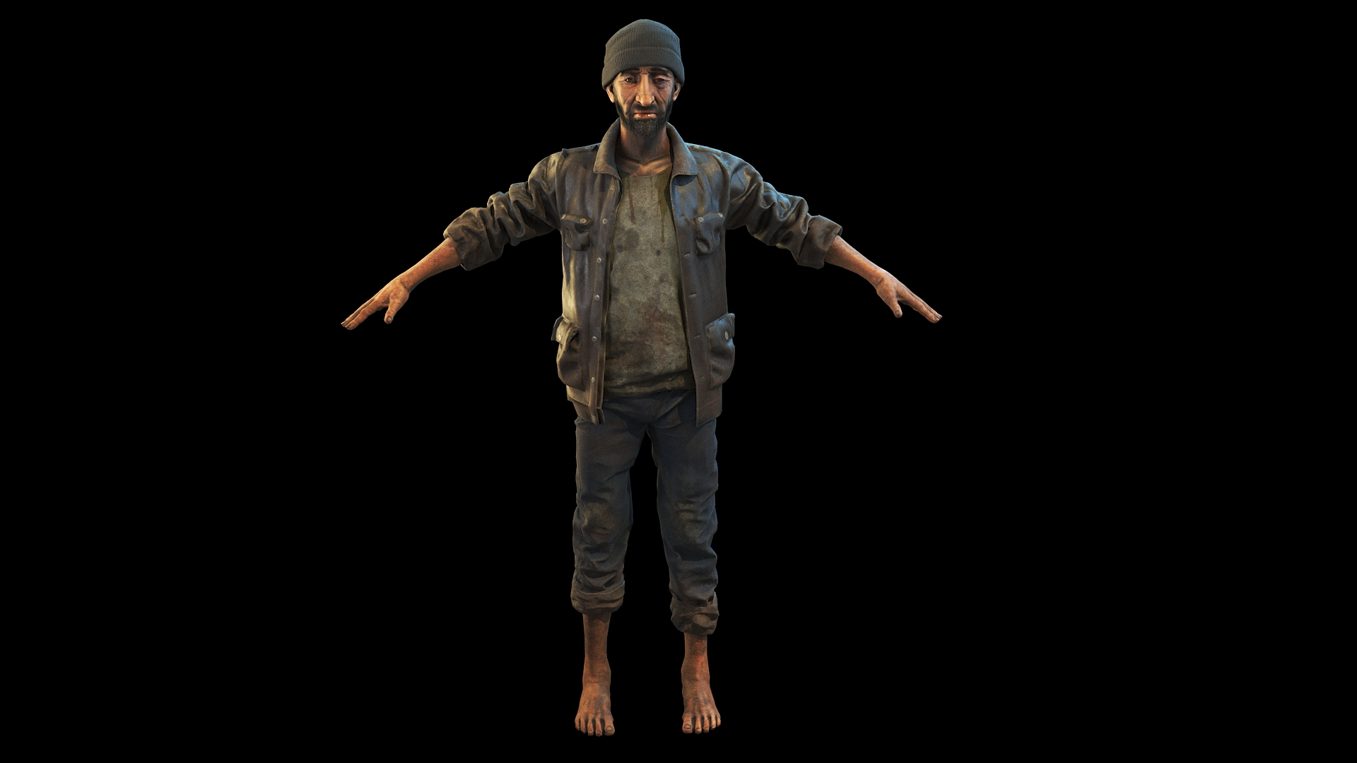 3D Model Homeless Person Vincent - TurboSquid 2068235