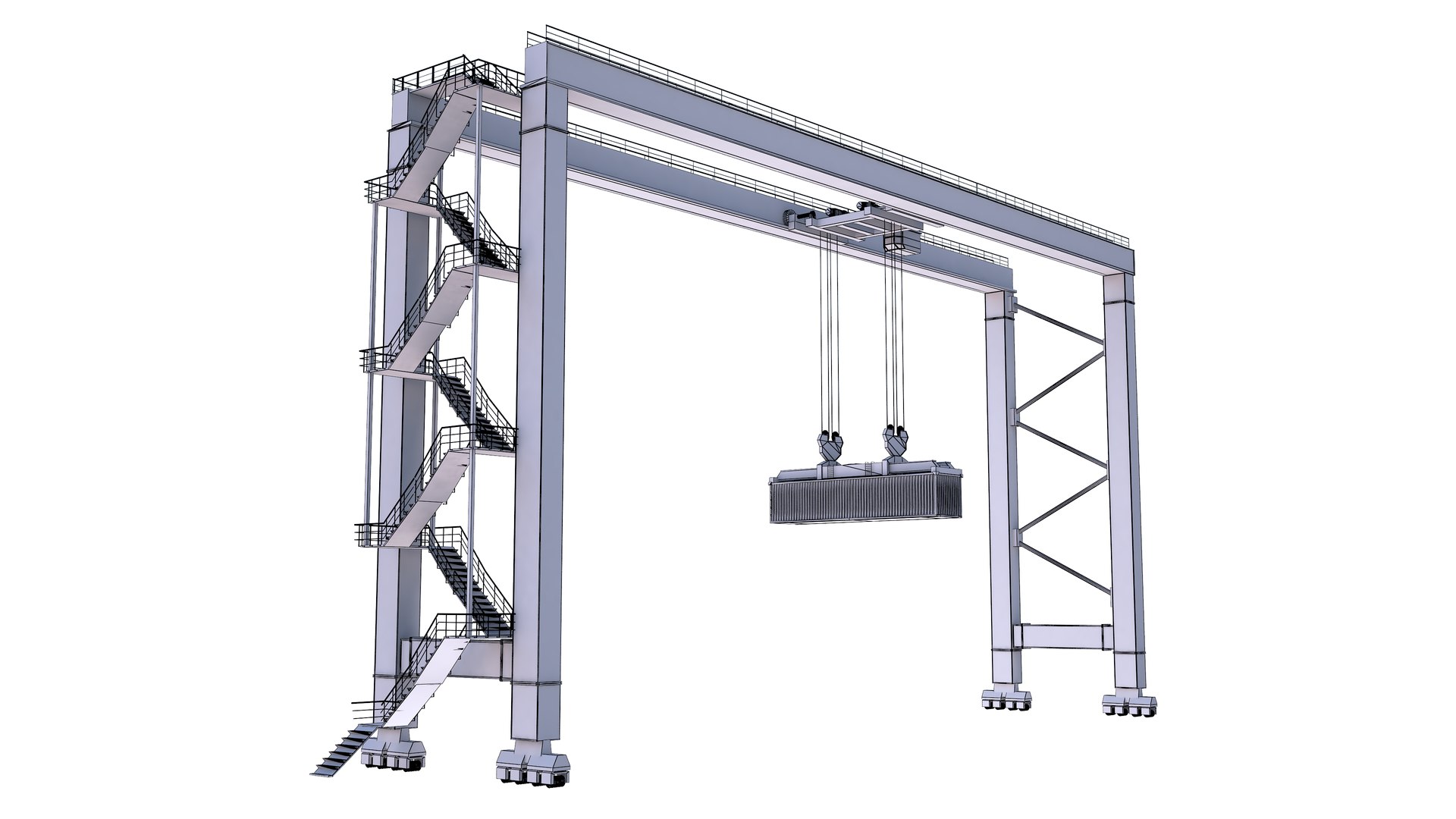 3D RTG Crane And Container - TurboSquid 1721117