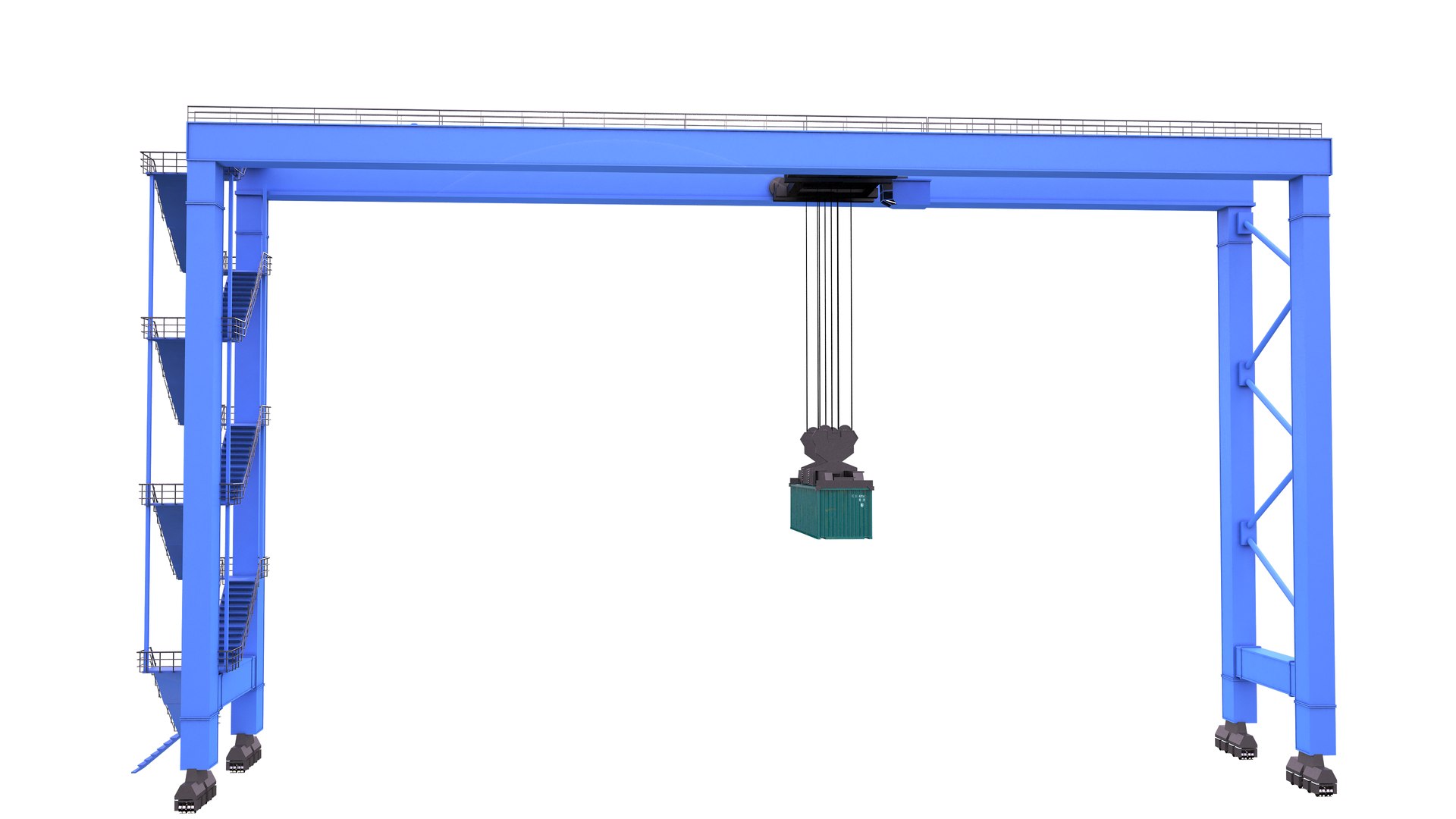 3D RTG Crane And Container - TurboSquid 1721117