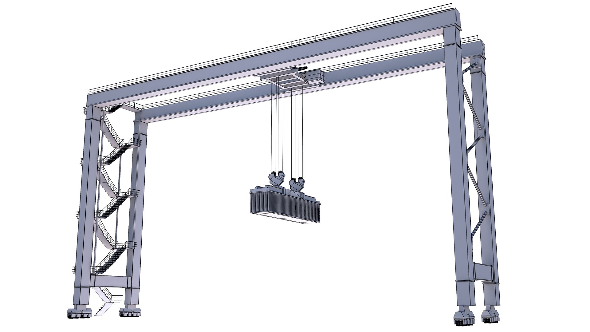 3D RTG Crane And Container - TurboSquid 1721117