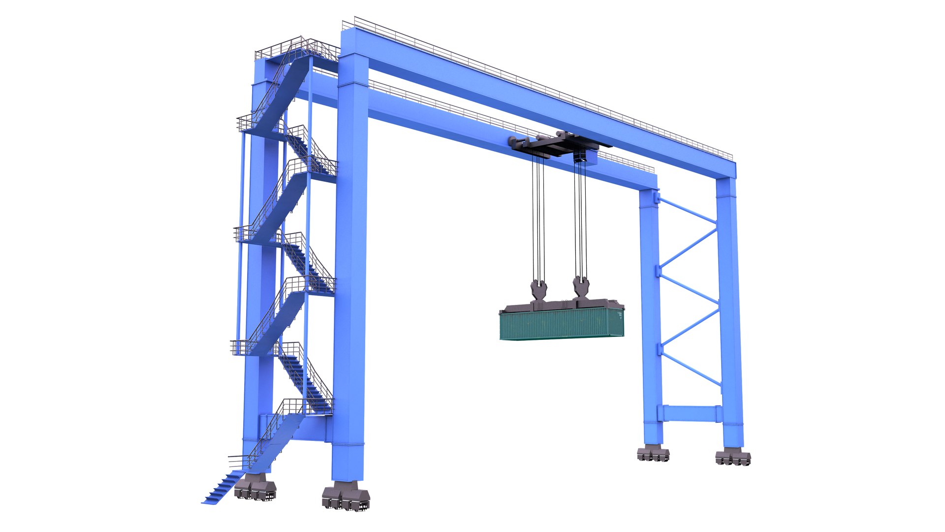 3D RTG Crane And Container - TurboSquid 1721117