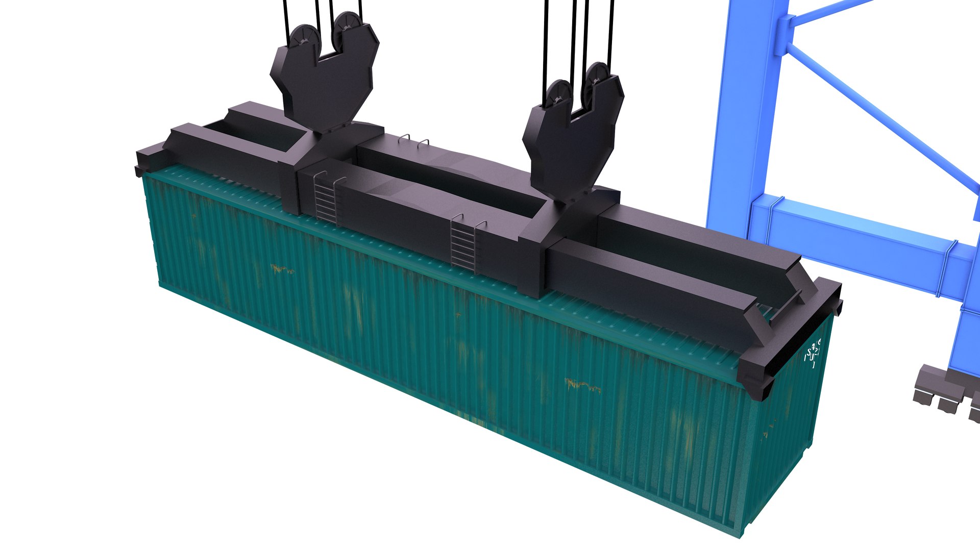3D RTG Crane And Container - TurboSquid 1721117