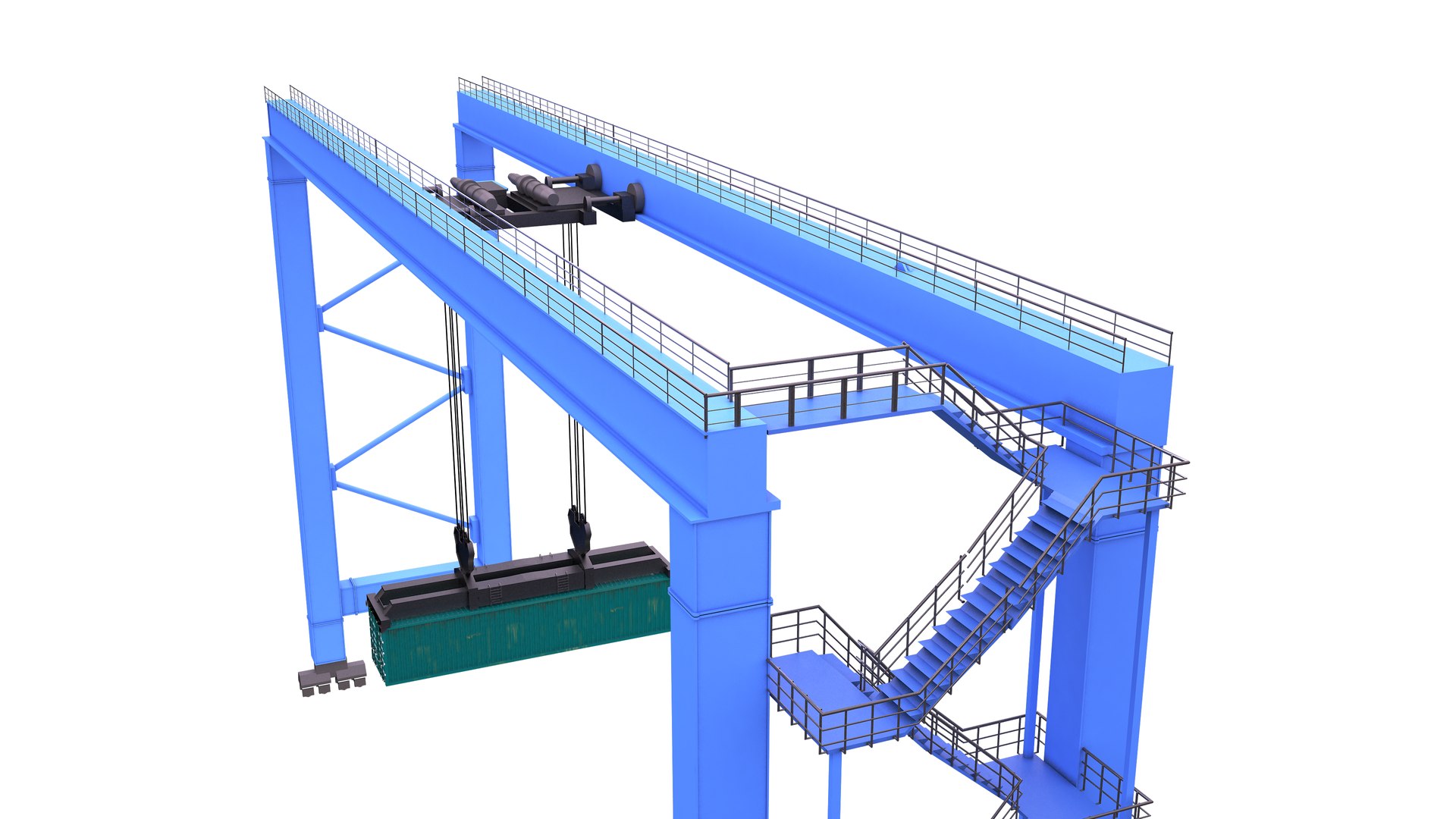 3D RTG Crane And Container - TurboSquid 1721117