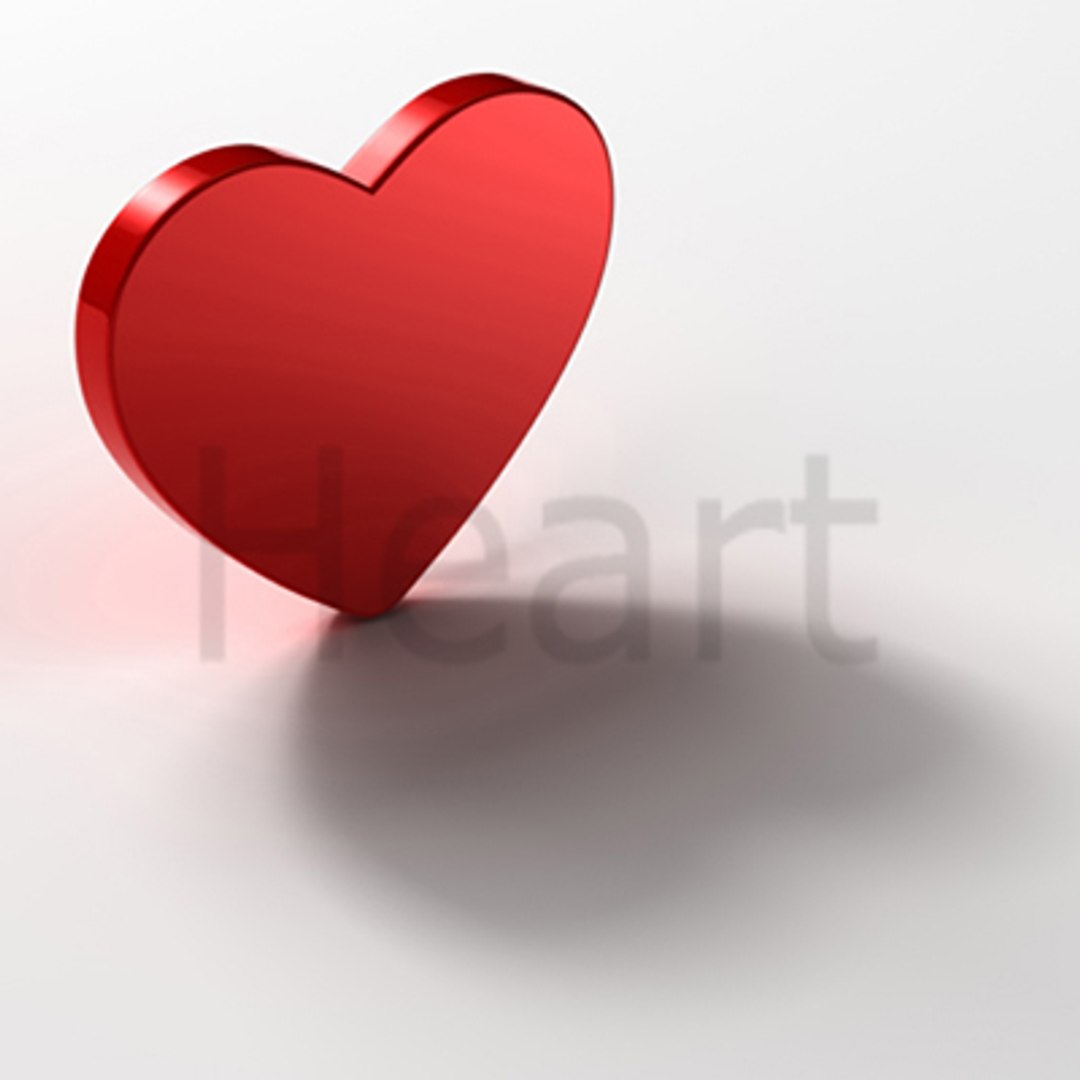 Valentine Heart Flat Shadow 3d Model