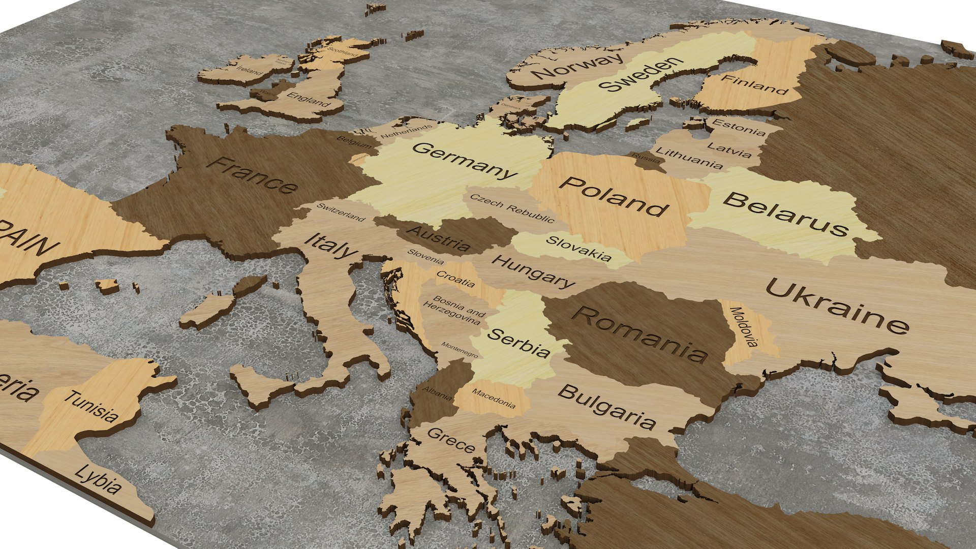 3D Europe Map With Names - TurboSquid 1907462